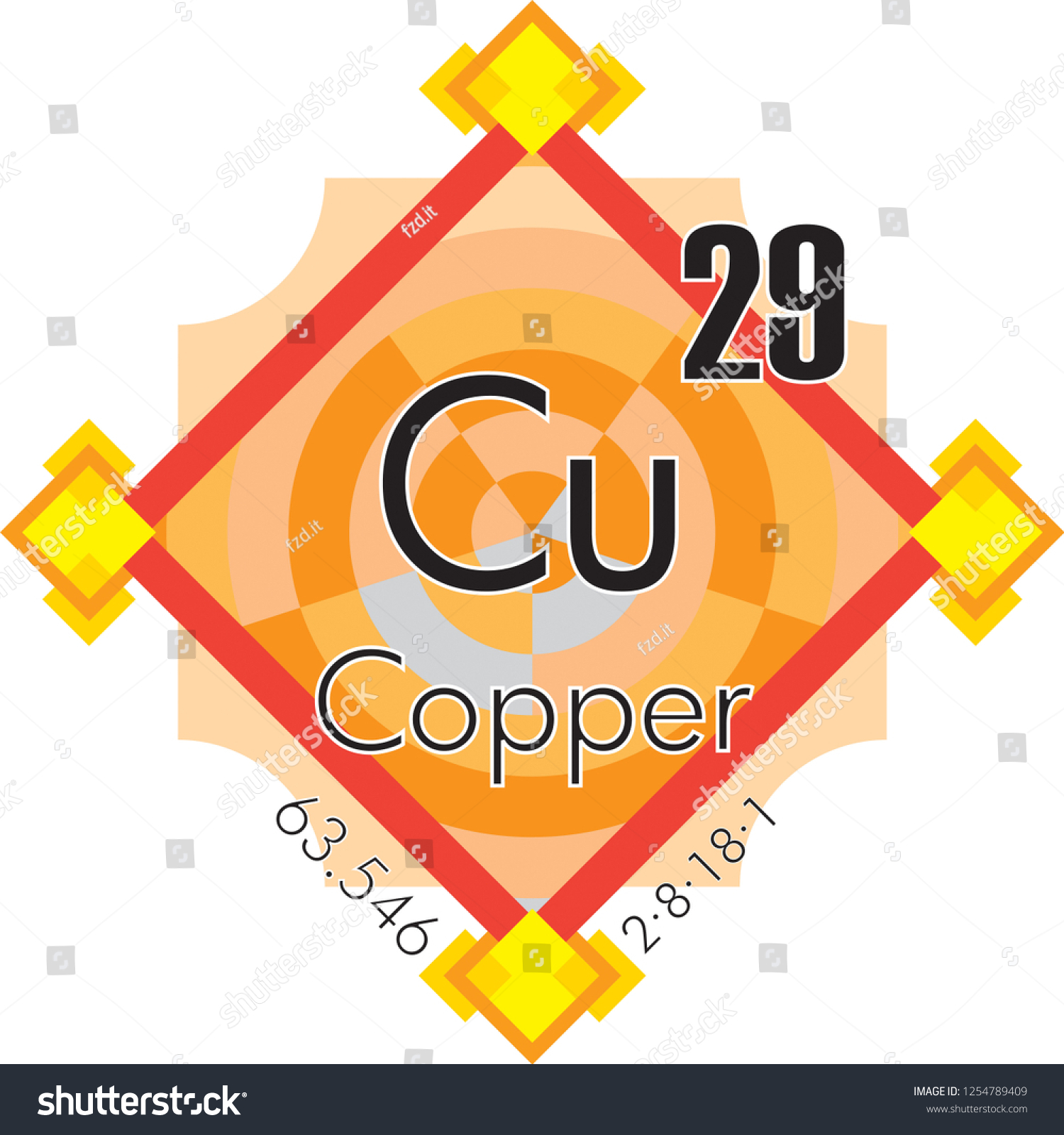Copper Form Periodic Table Elements V3: เวกเตอร์สต็อก (ปลอดค่าลิขสิทธิ์ ...