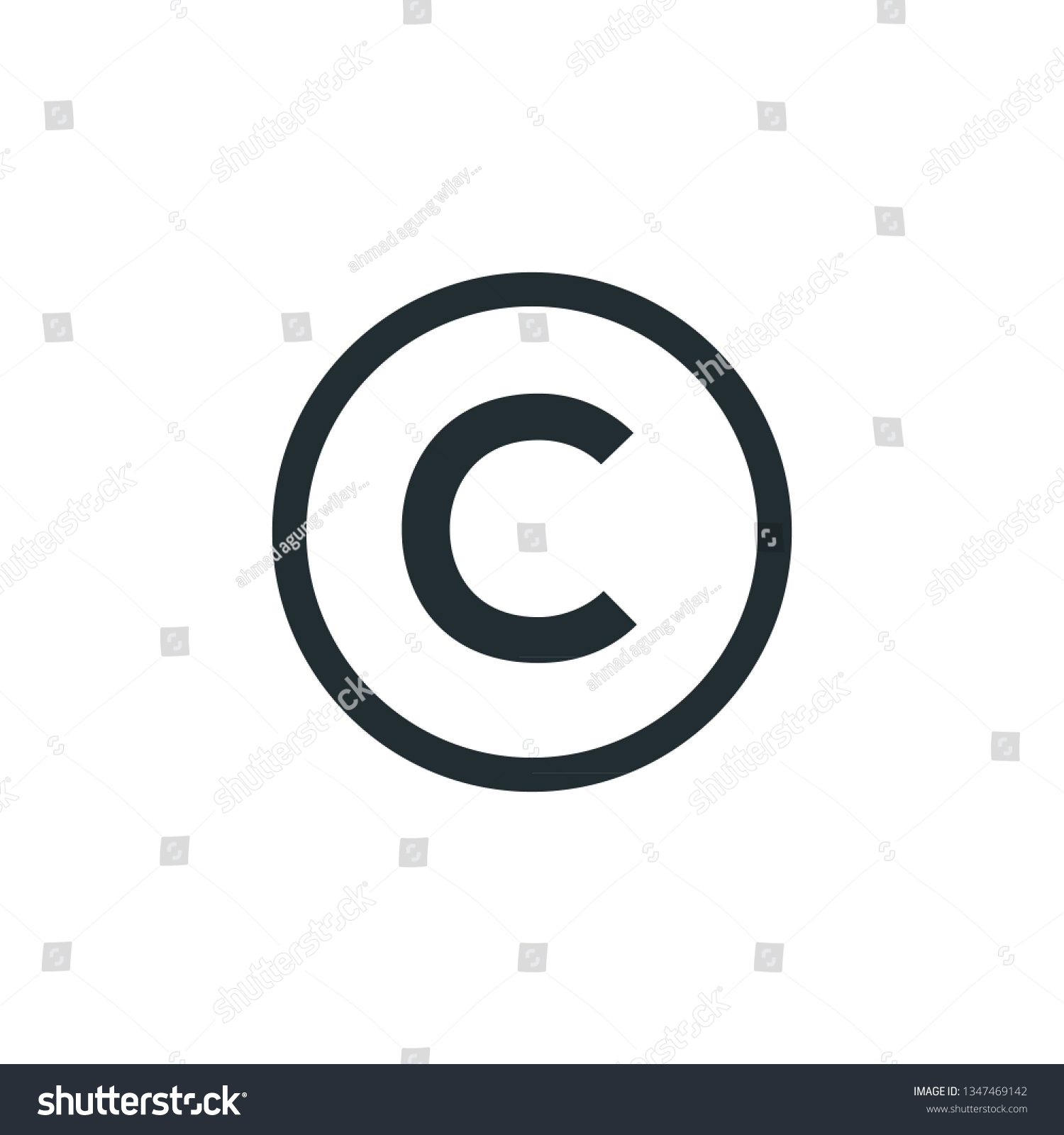 Copyright Symbol Flat Style Stock Vector (Royalty Free) 1347469142