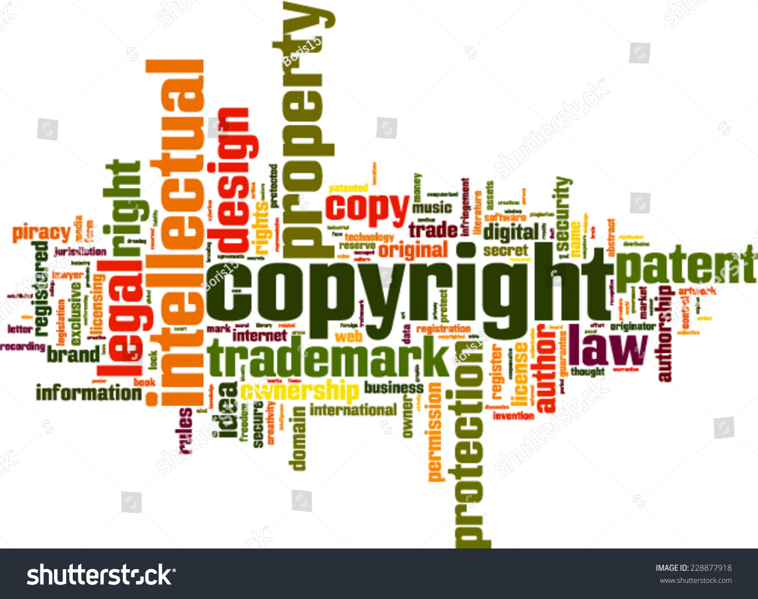 Copyright Word Cloud Concept Vector Illustration Stock Vector (Royalty ...
