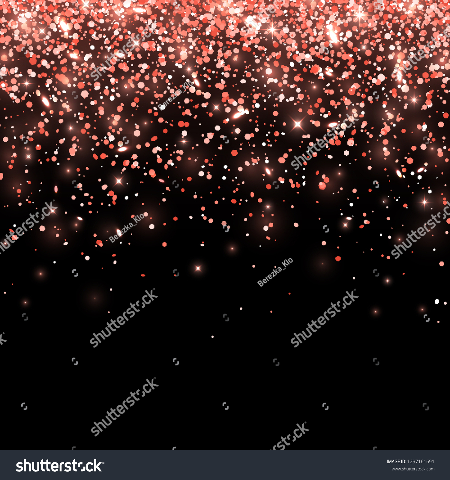 Coral Falling Glitter On Black Background Stock Vector (Royalty Free ...