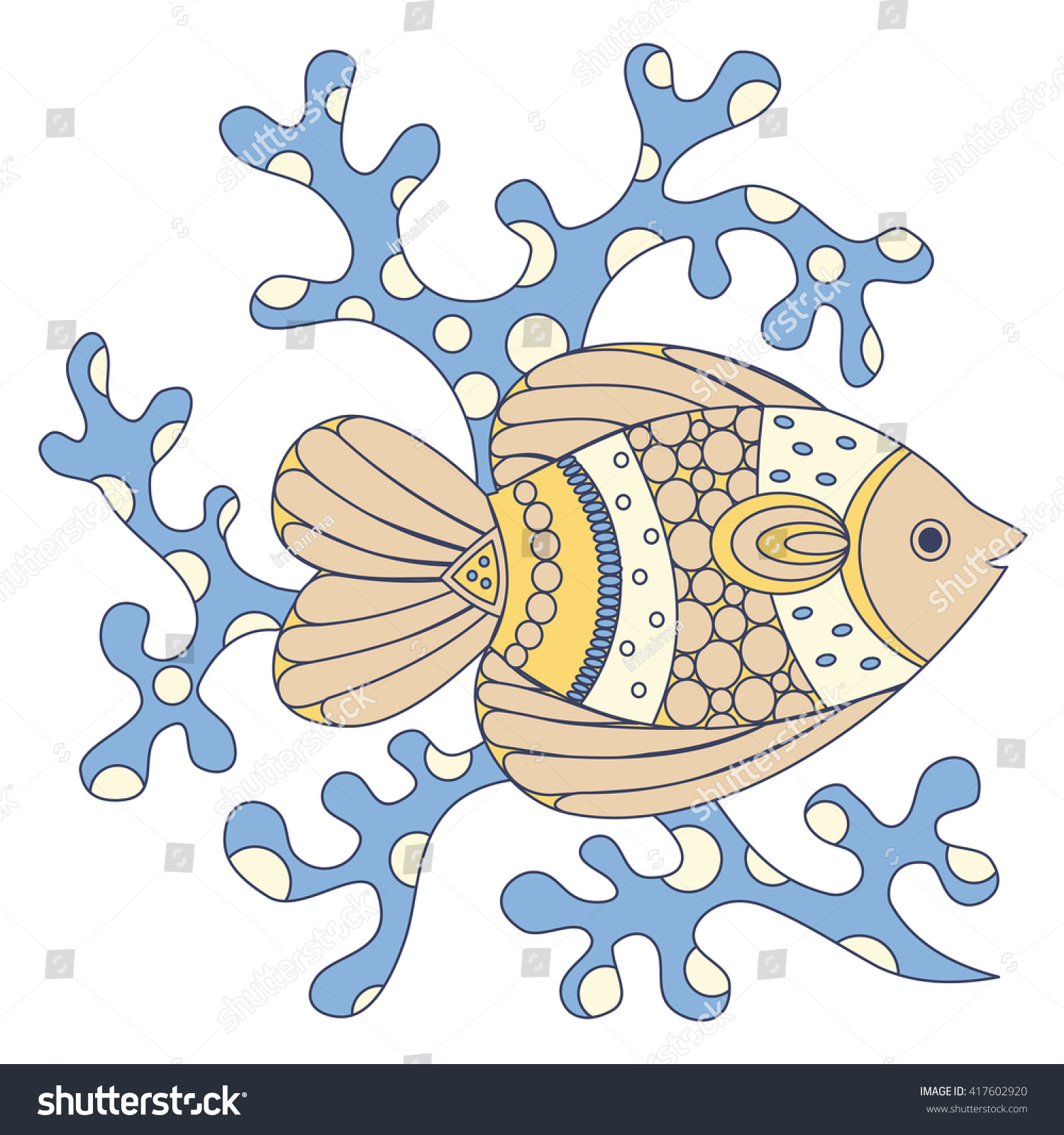 Coral Fish Vector Illustration Stock Vector (Royalty Free) 417602920 ...