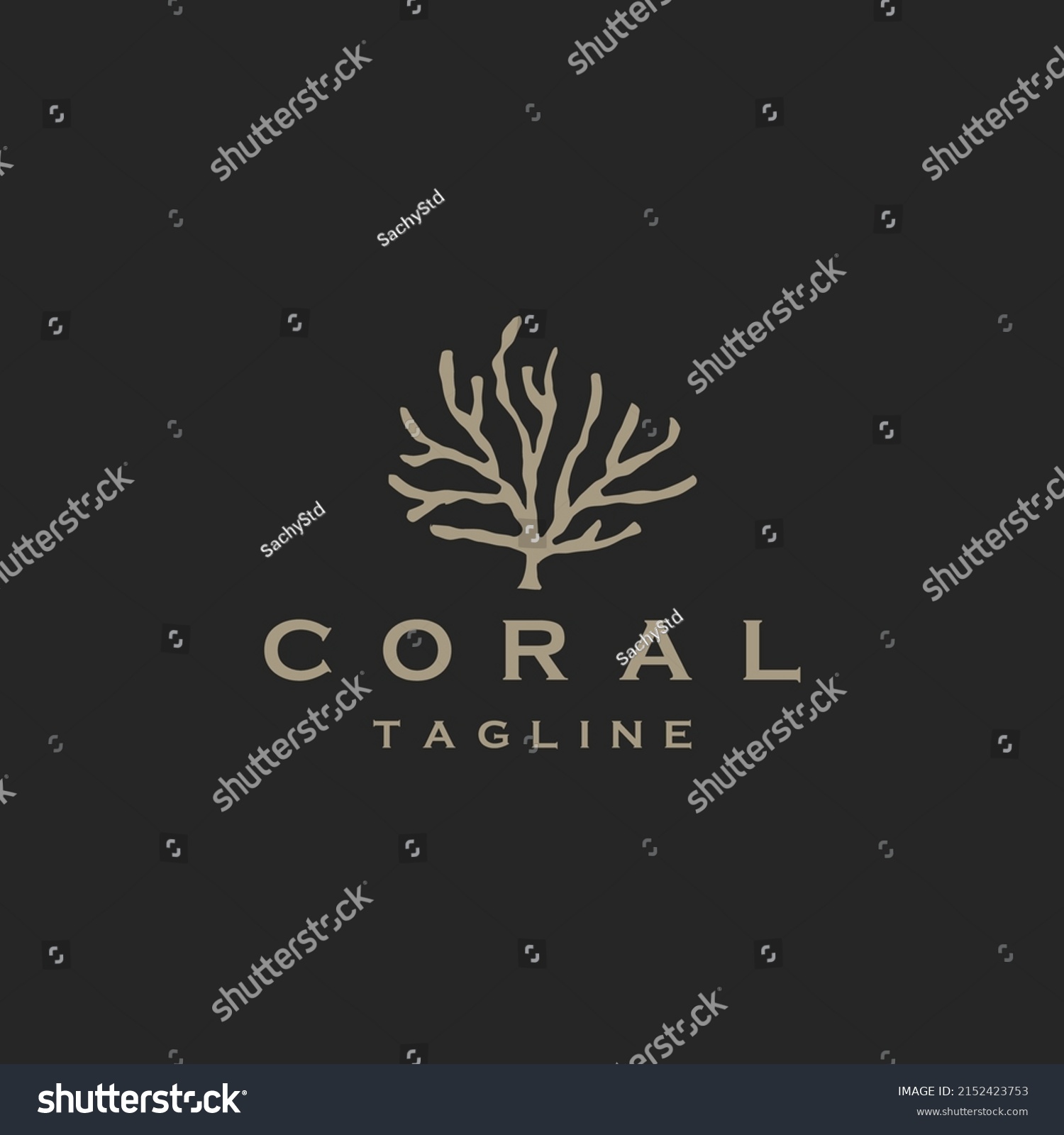 Coral Logo Icon Design Template Flat Stock Vector (Royalty Free ...