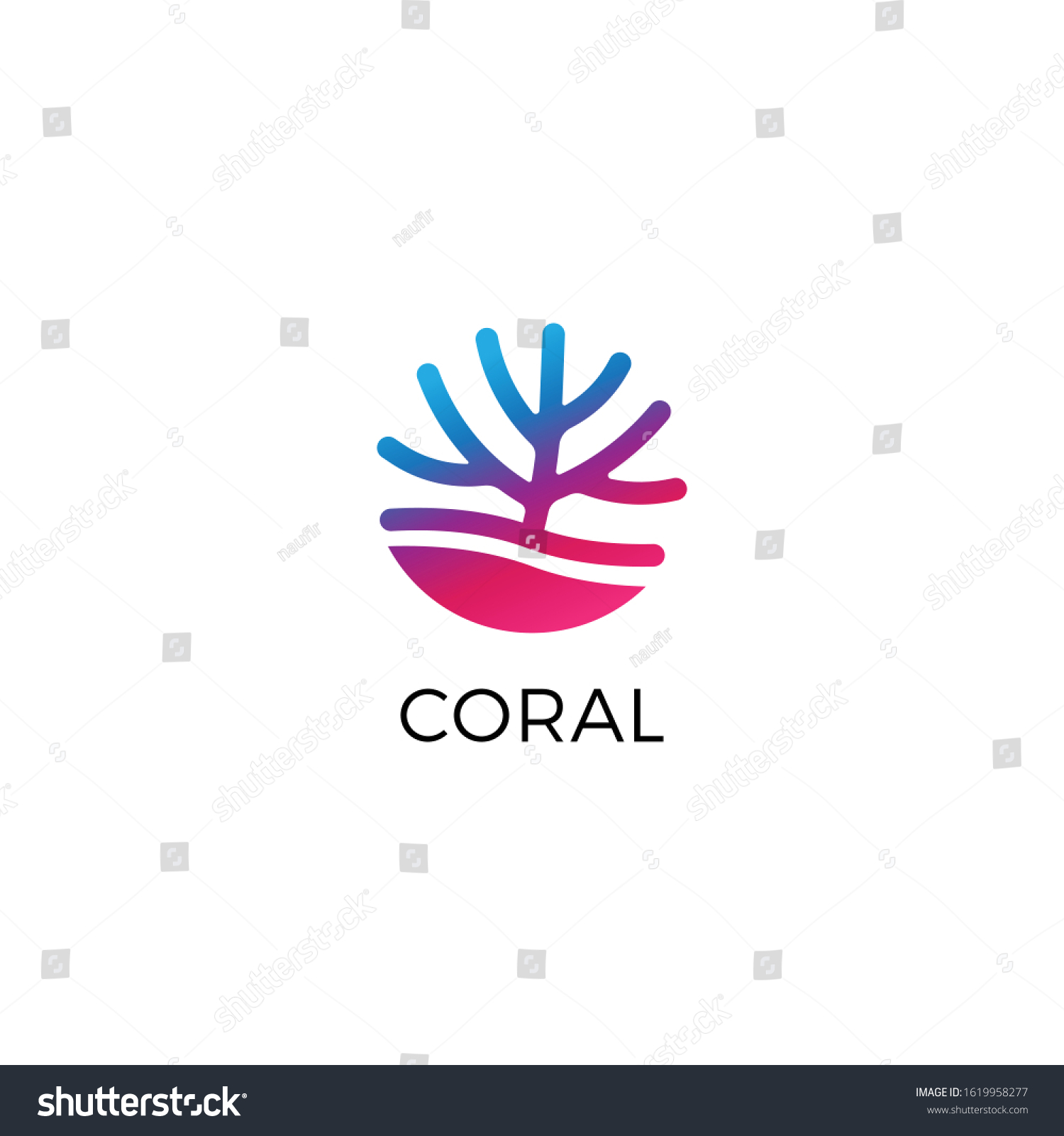 Coral Logo Icon Vector Isolated Stock Vector (Royalty Free) 1619958277