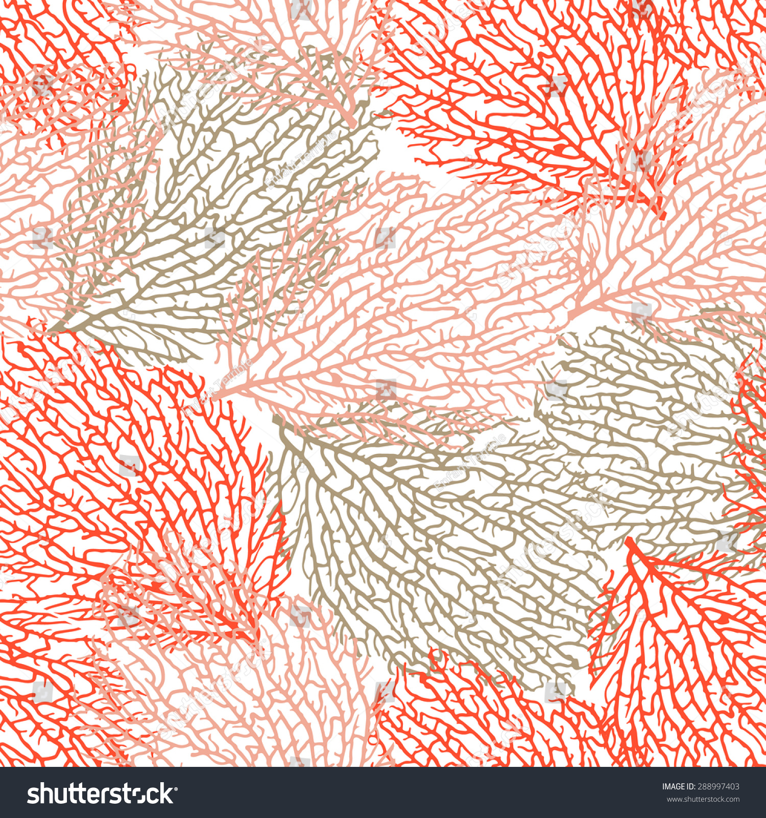 Coral Seamless Vector Pattern Bright Cheerful Stock Vector (Royalty ...