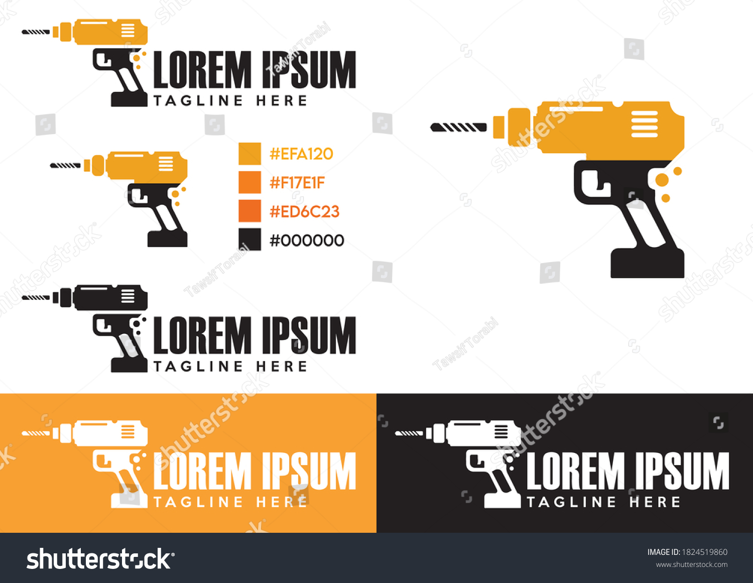 Cordless Hand Drill Tool Logo Vector Stock Vector (Royalty Free) 1824519860