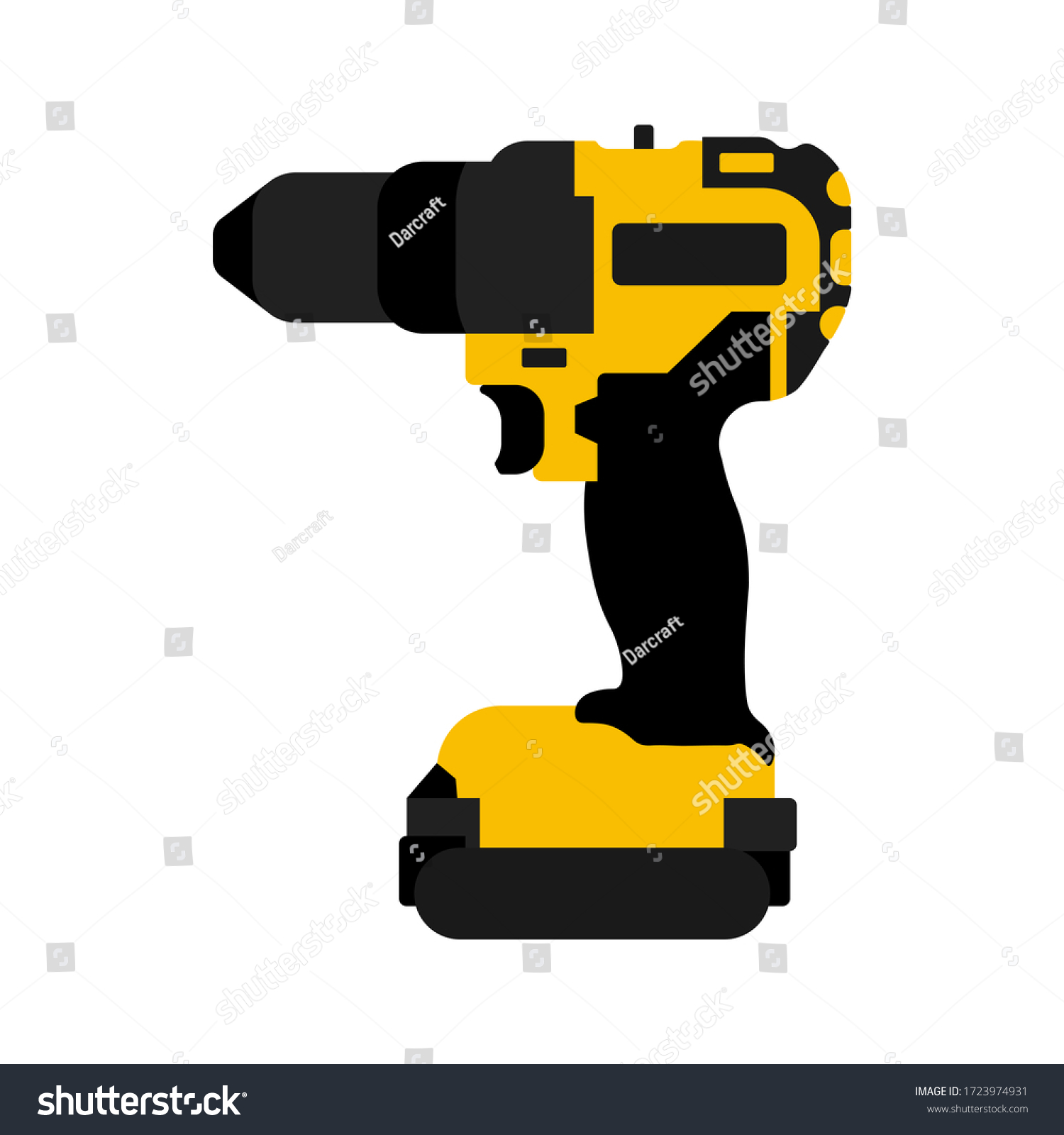 Cordless Screwdriver Tool Vector Flat Illustration Stock Vector ...