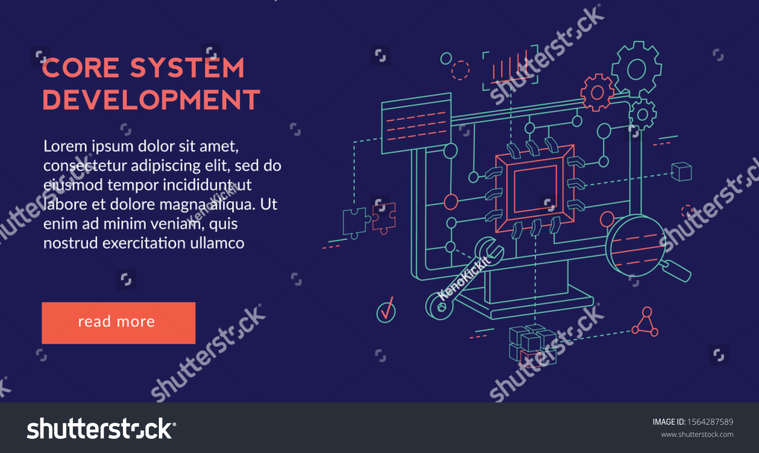 Core System Development Concept Website Web Stock Vector (Royalty Free ...