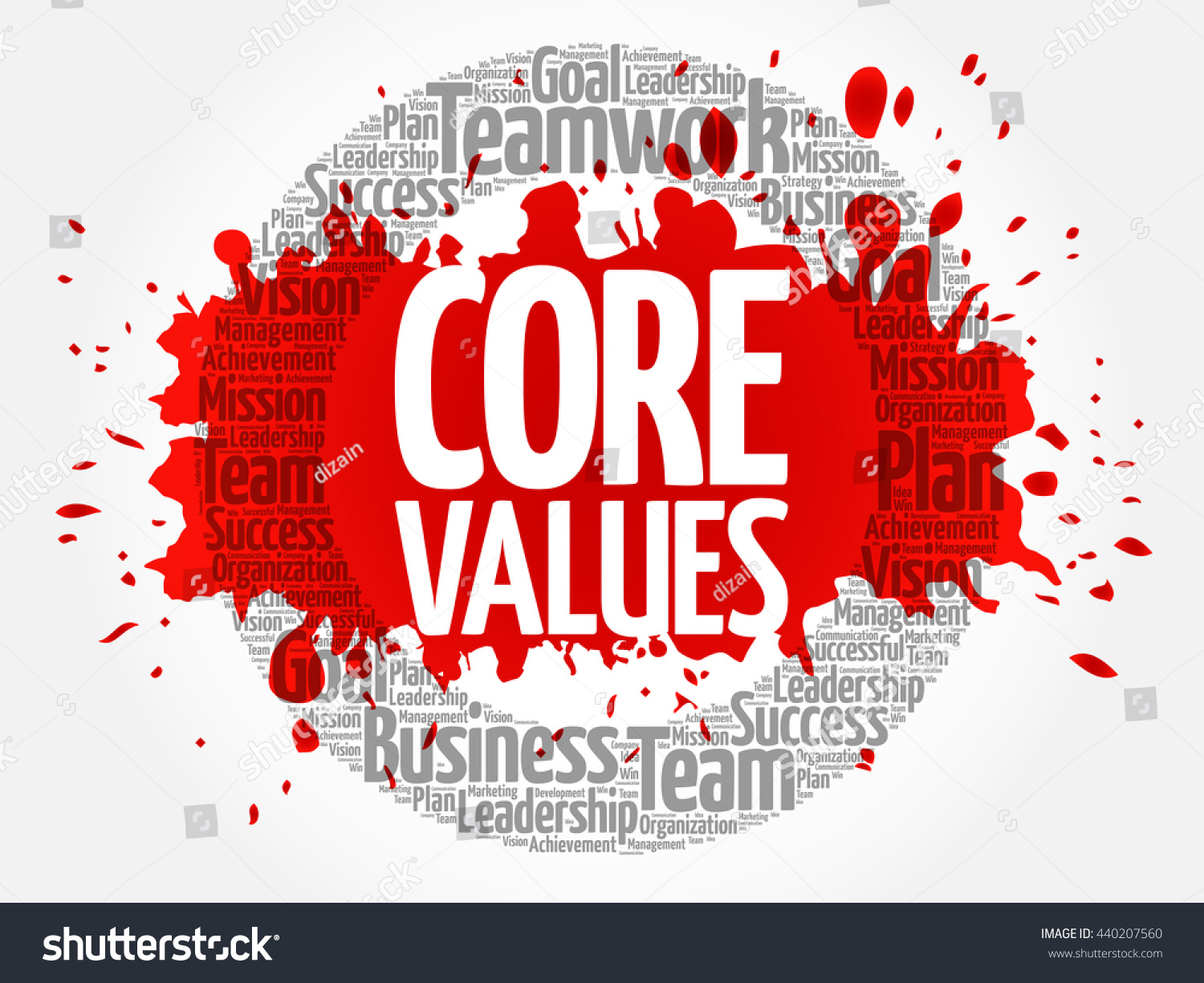 Core Values Circle Word Cloud Business: vector de stock (libre de ...