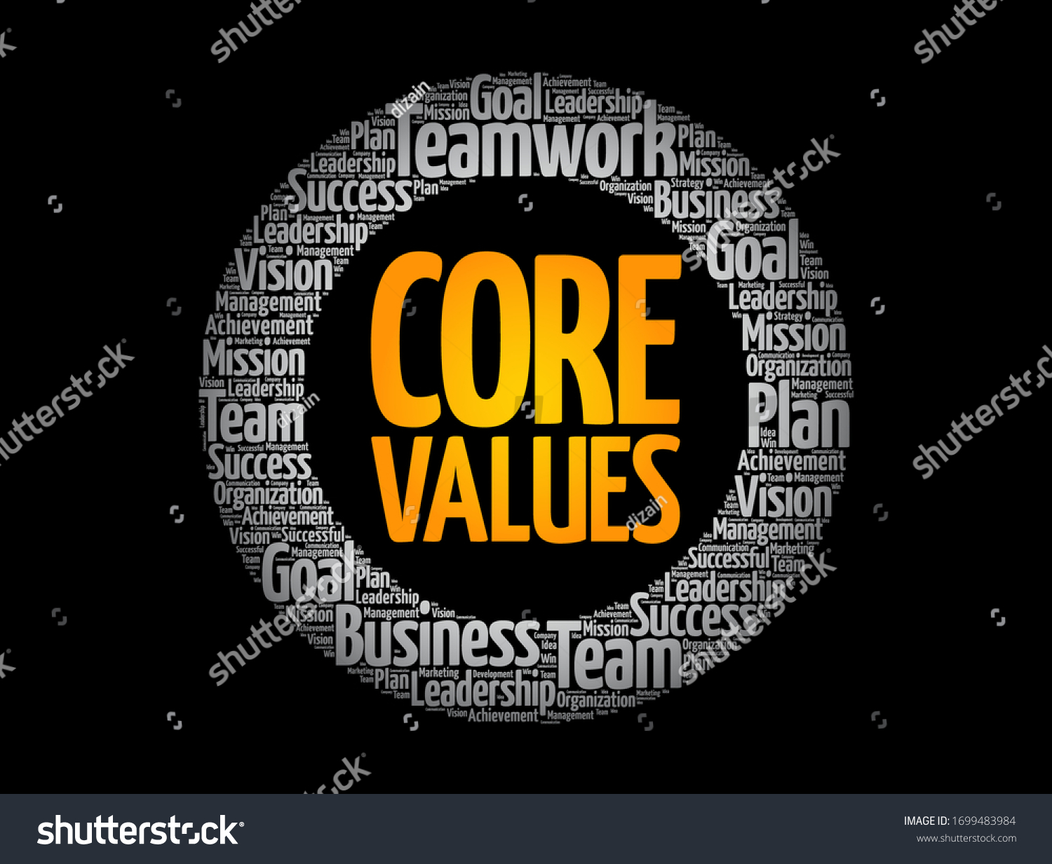 Core Values Circle Word Cloud Collage Stock Vector (Royalty Free ...