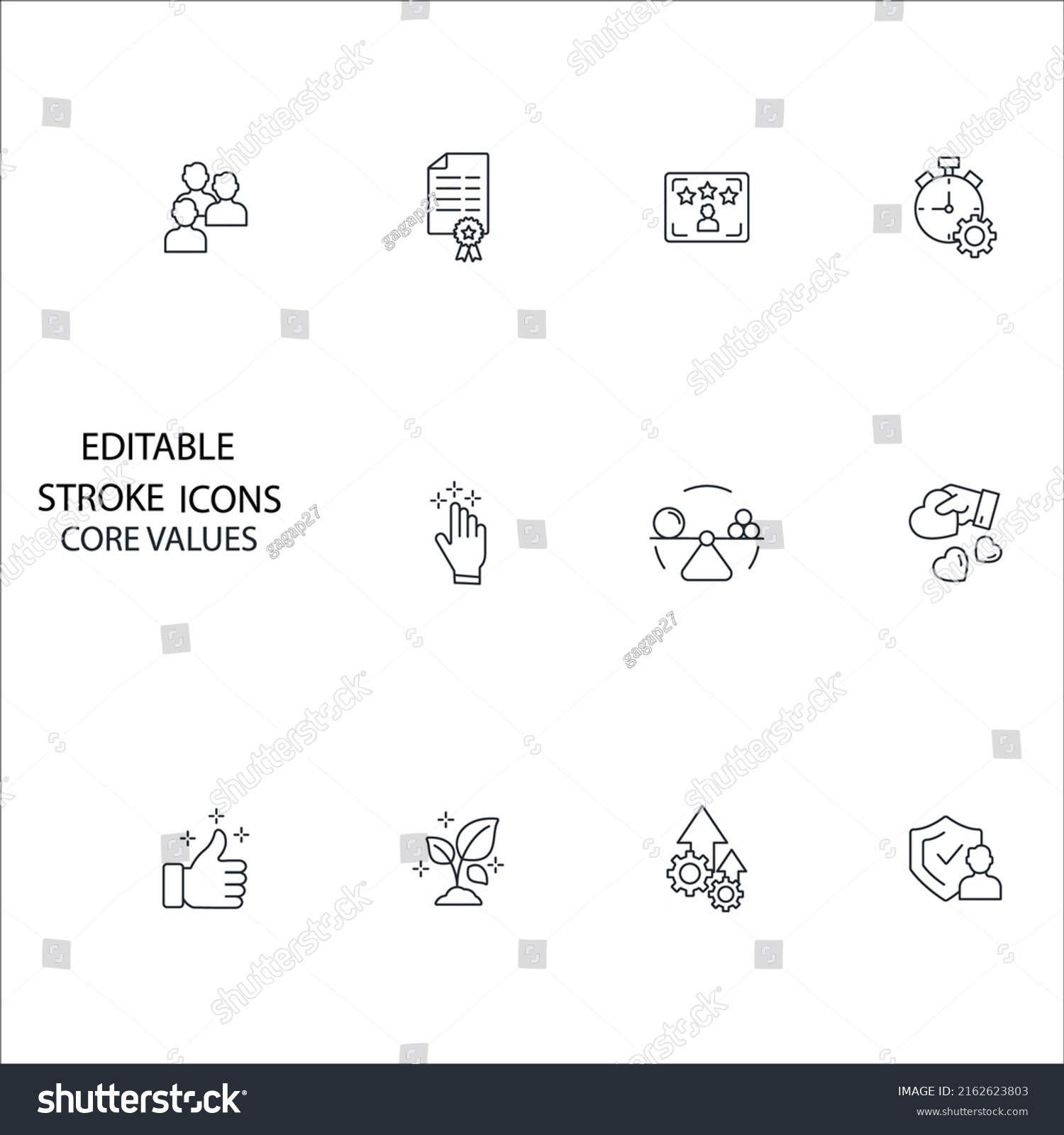 Core Values Icons Set Core Values Stock Vector (Royalty Free ...