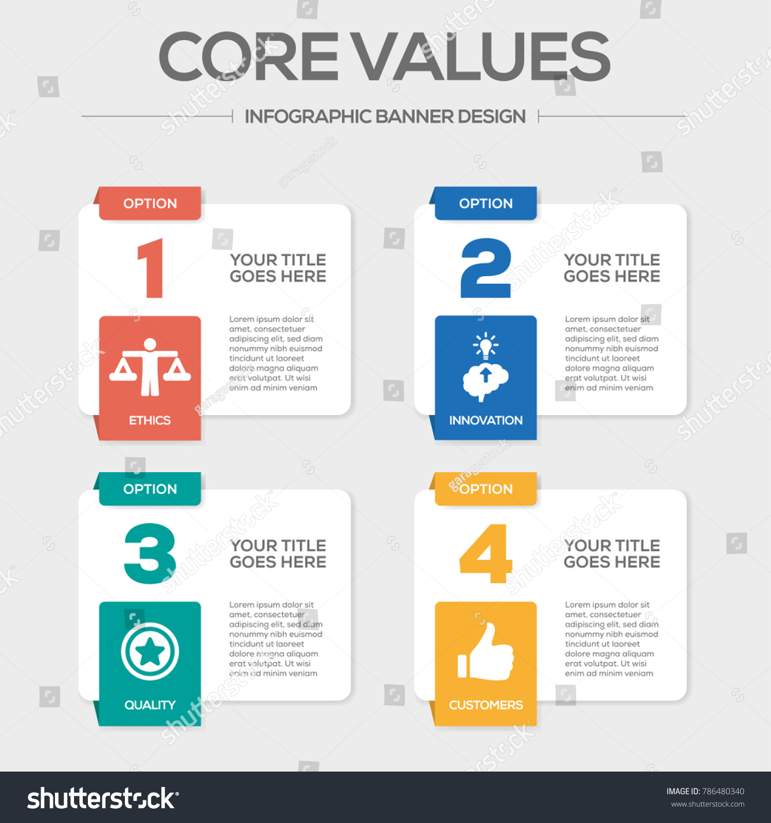 Core Values Infographic Icons Stock Vector (Royalty Free) 786480340