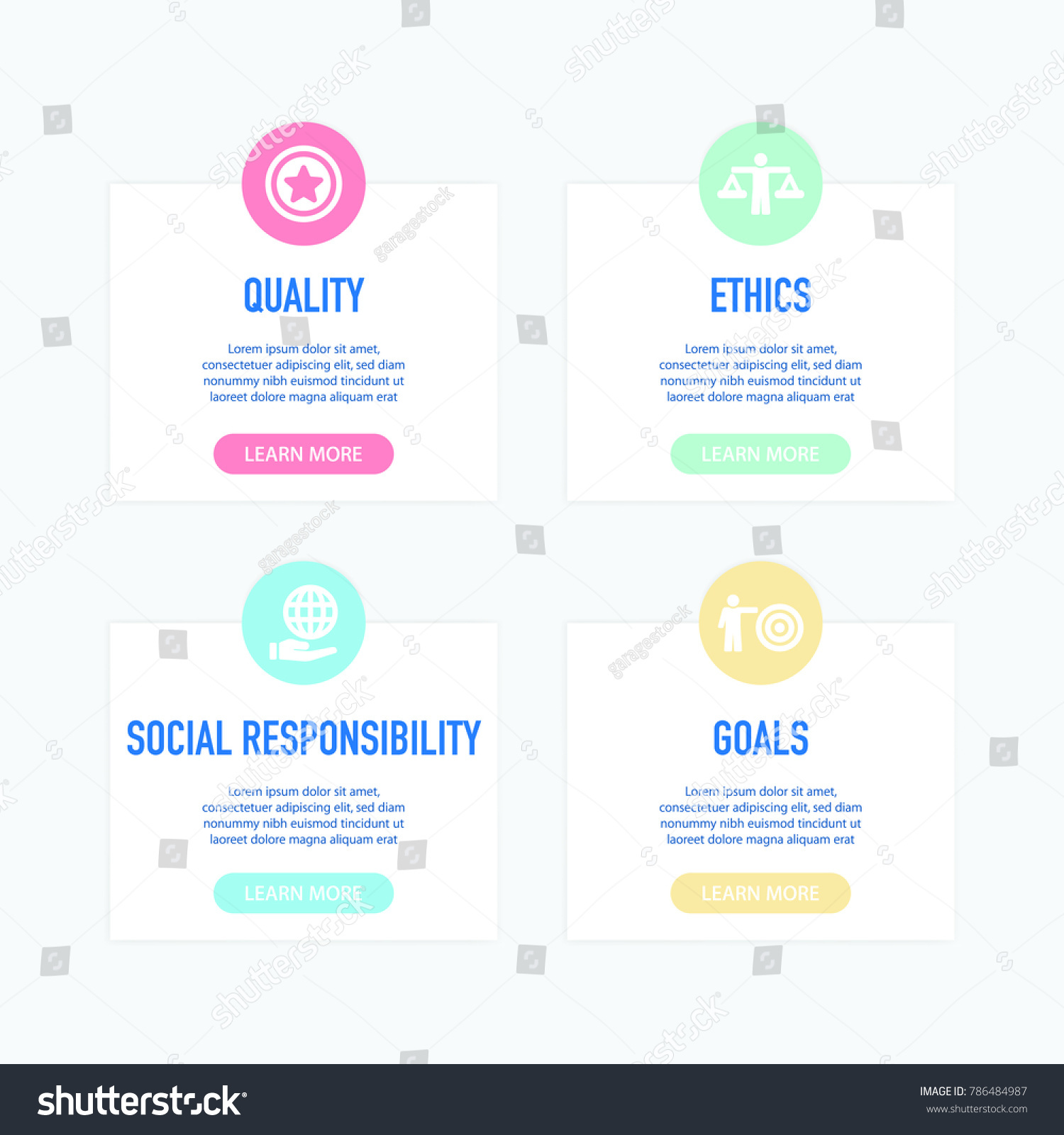 Vektor Stok Core Values Infographic Icons (Tanpa Royalti) 786484987 ...