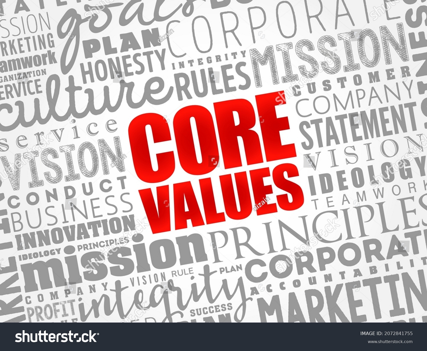 Core Values Word Cloud Collage Business Stock Vector (Royalty Free ...