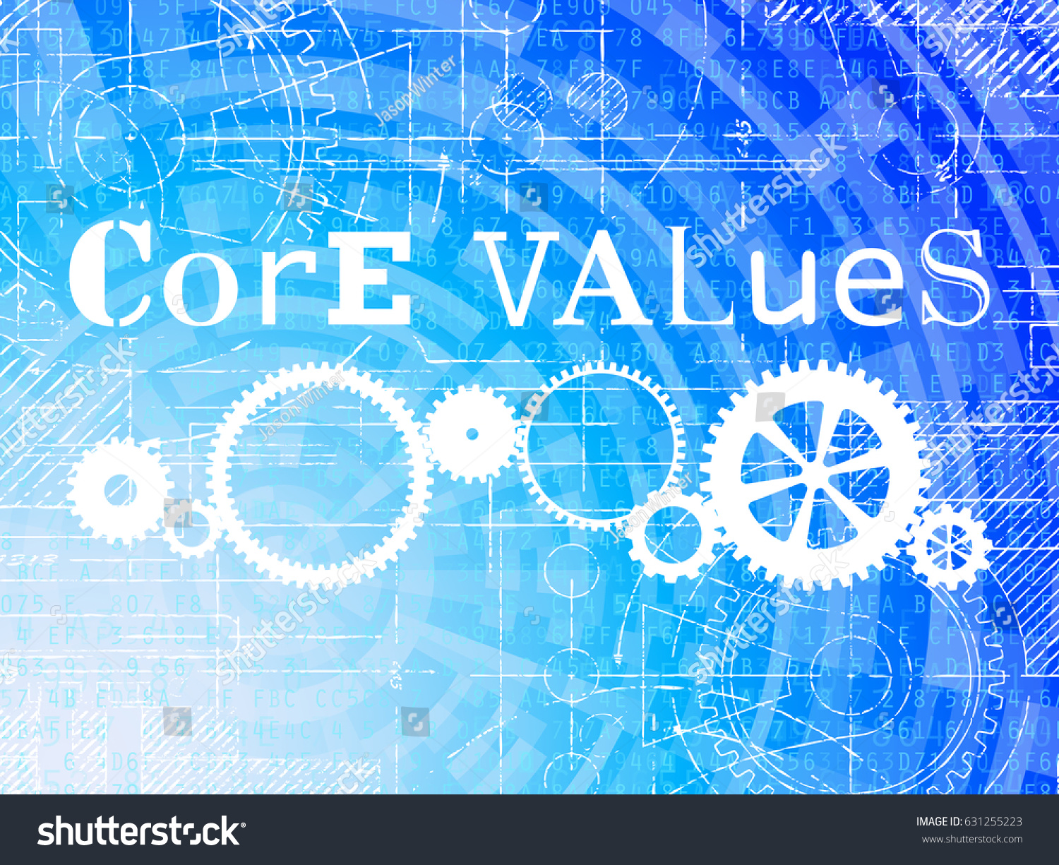 Core Values Word On High Tech Stock Vector (Royalty Free) 631255223 ...