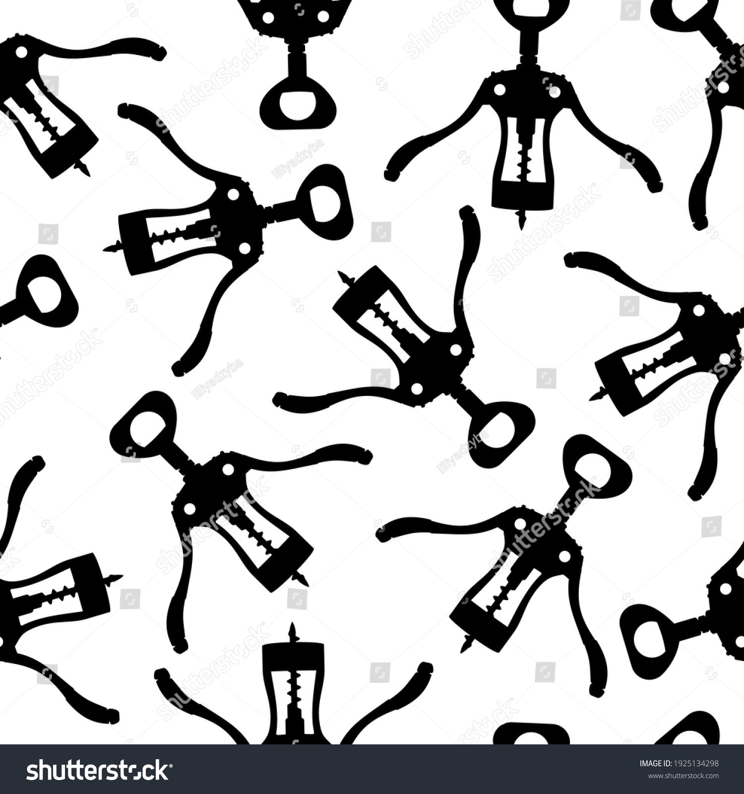 Corkscrew Seamless Pattern Appliance Kitchen Stock Vector (Royalty Free ...