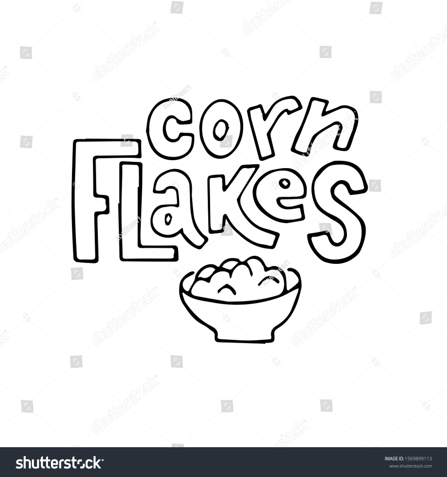 Corn Flakes Vector Lettering Illustration Stock Vector (Royalty Free ...