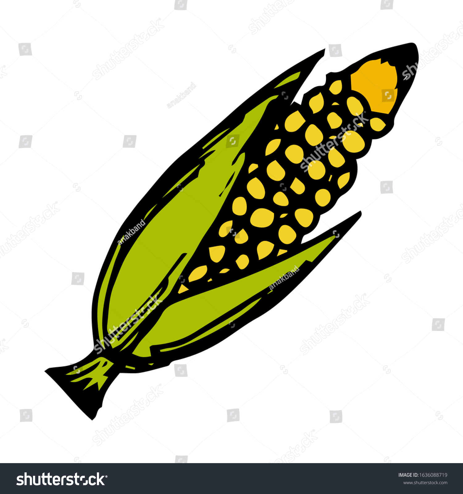 Corn Hand Drawn Vector Illustration Stock Vector (Royalty Free ...