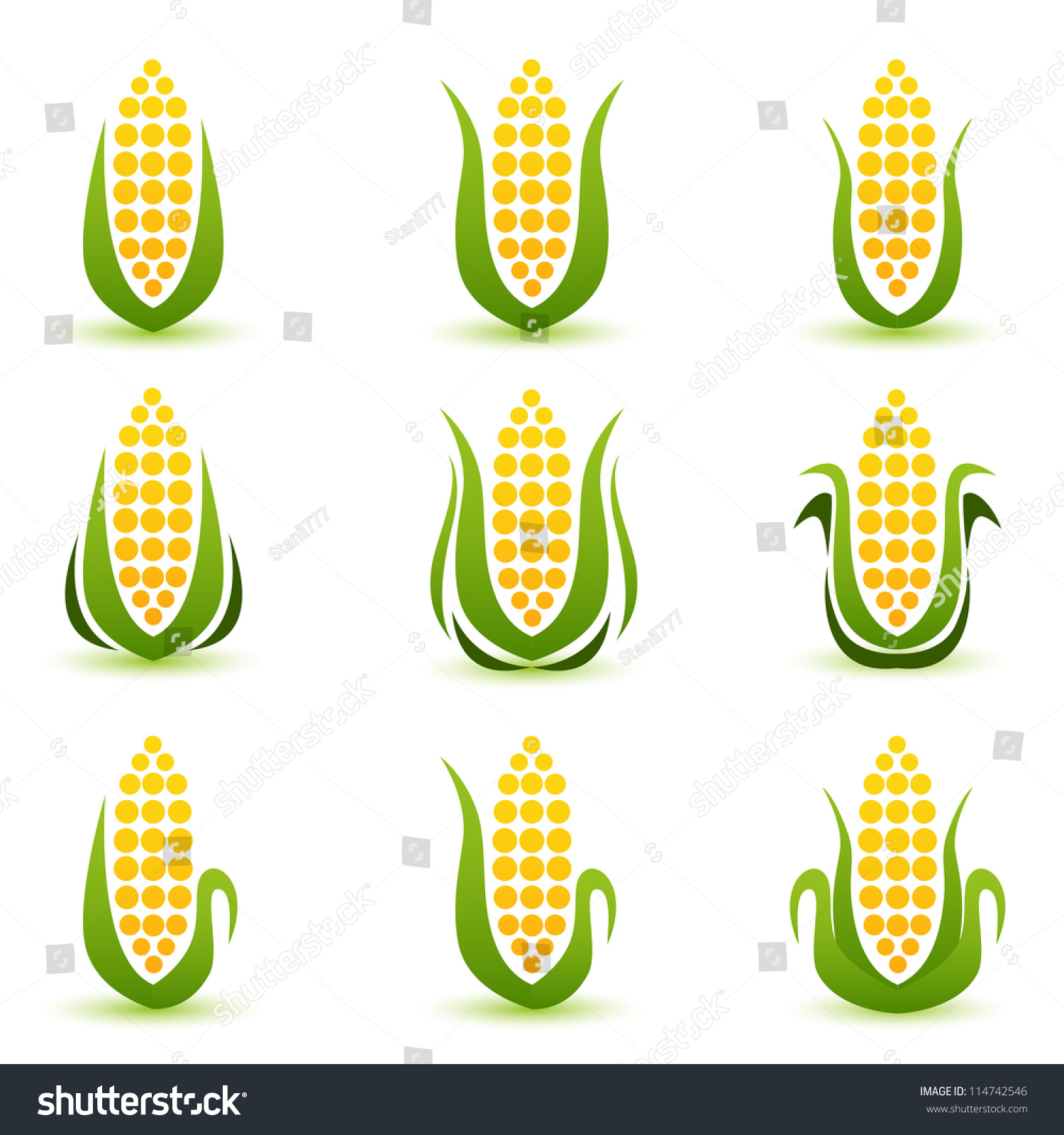 Corn Icon Or Symbol Vector Set - 114742546 : Shutterstock