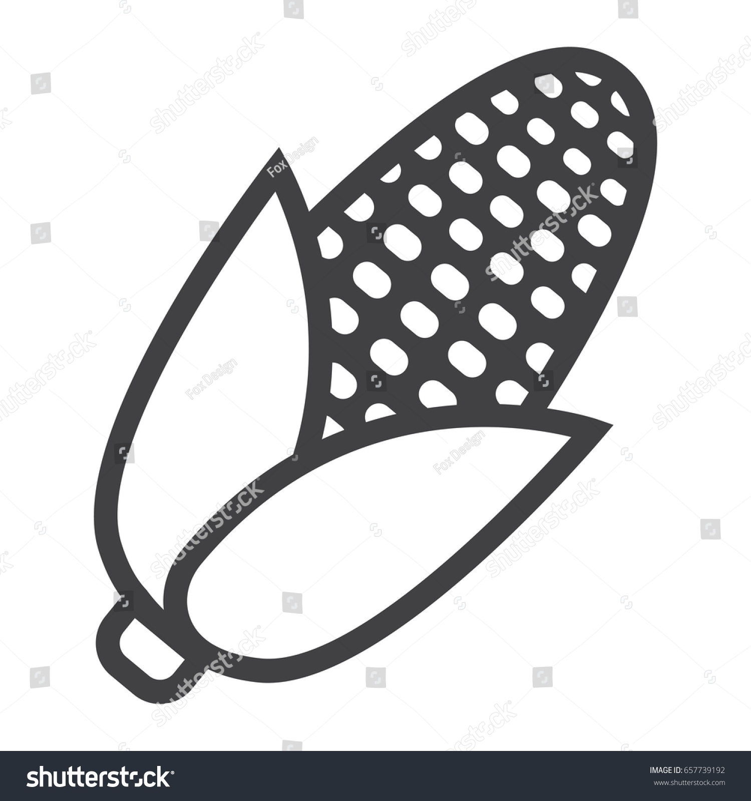 Corn Line Icon Vegetable Maize Vector Stock Vector (Royalty Free ...