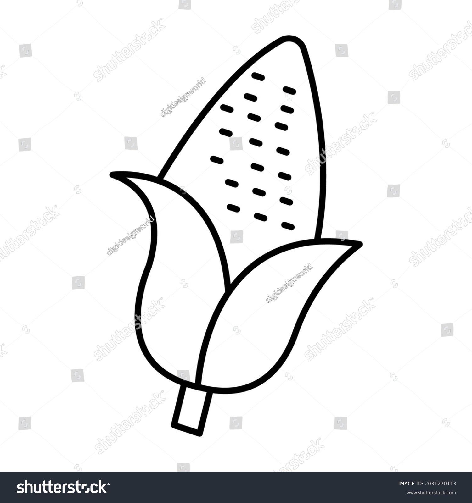 Corn Outline Bold Vector Icon Which Stock Vector (Royalty Free ...