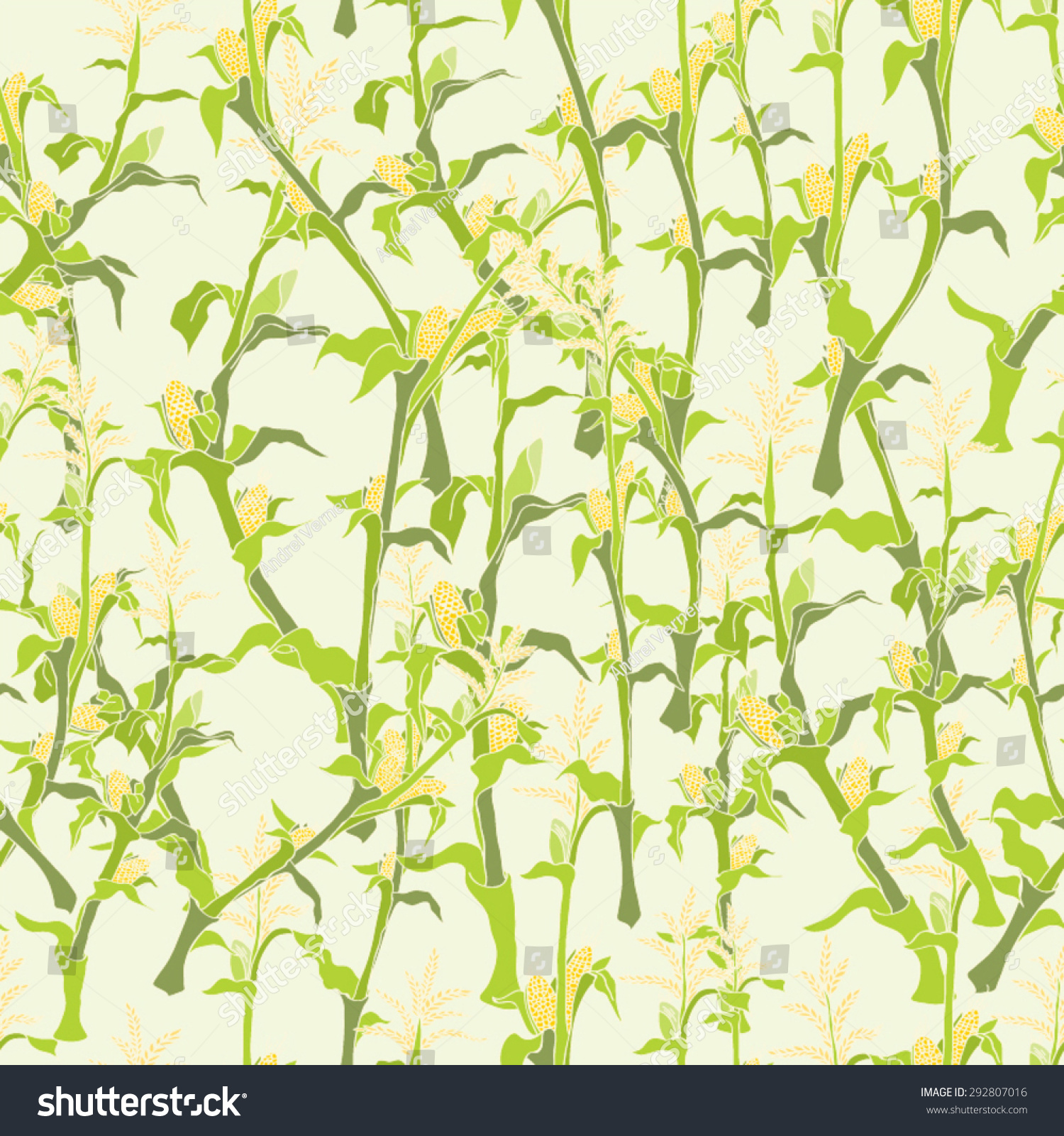 Corn Plants Seamless Texture Vector Illustration Stock Vector (Royalty ...