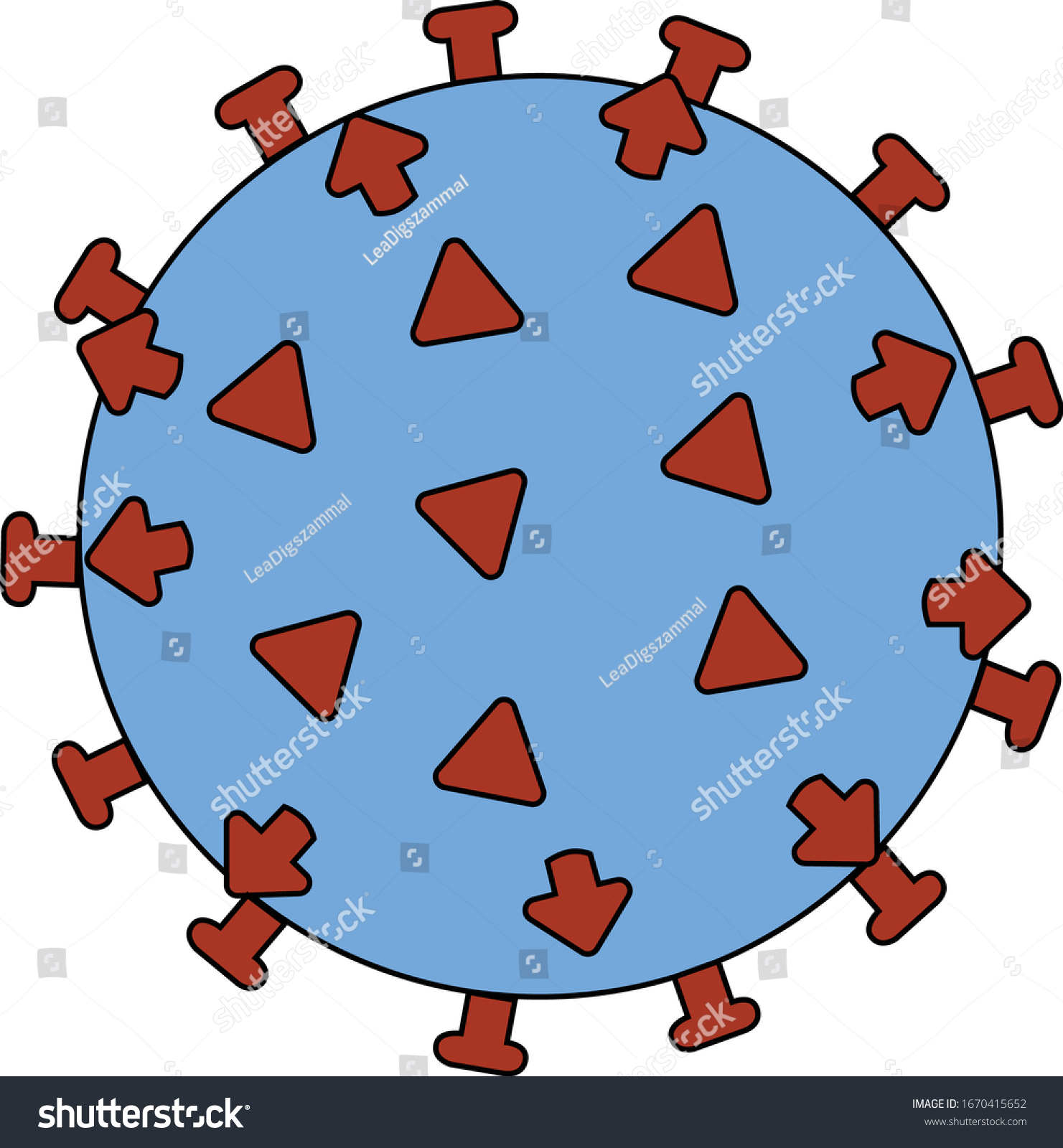 Corona Virus Vector Graphics Colored Illustration Stock Vector (Royalty ...