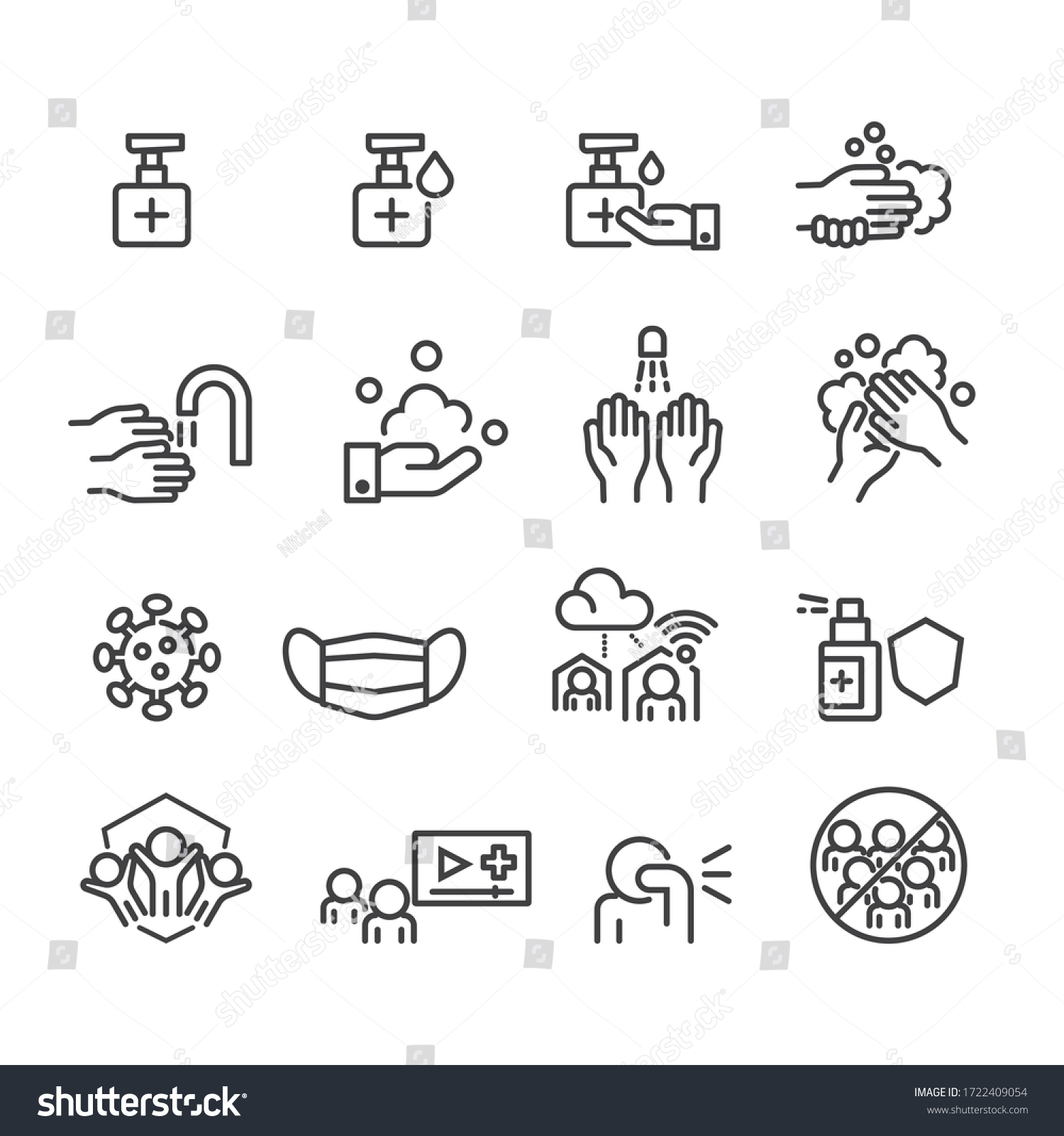 Coronavirus Protect Icons Setvector Stock Vector (Royalty Free ...