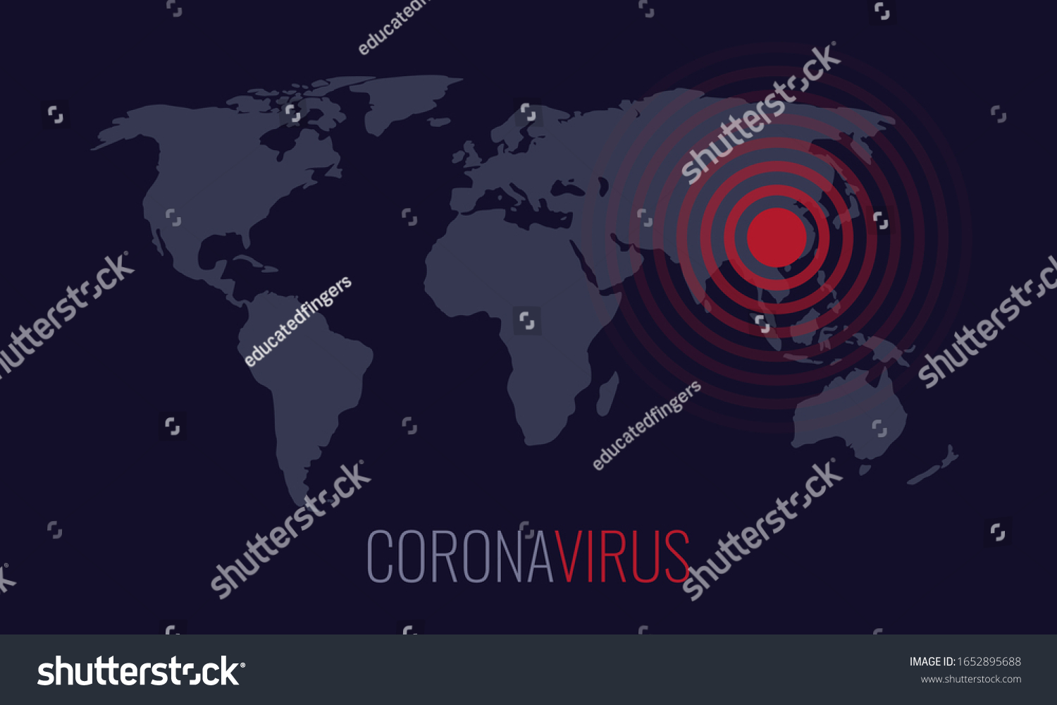 Coronavirus Outbreak World Map Stock Vector (Royalty Free) 1652895688