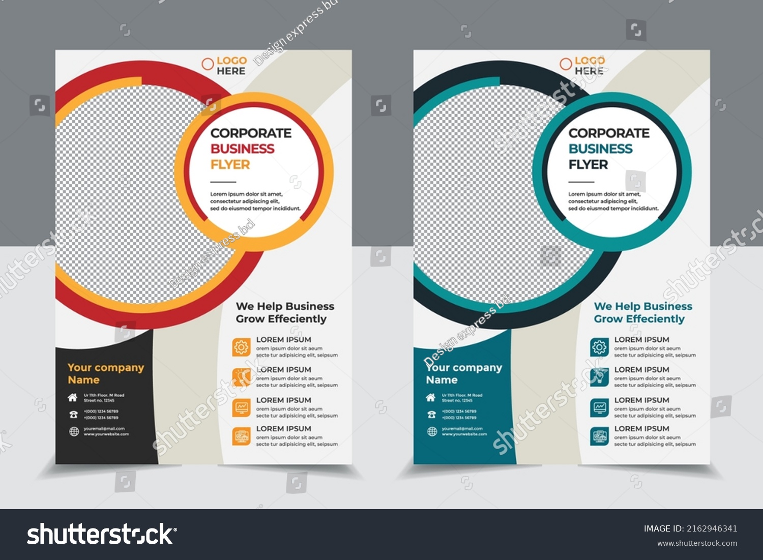Corporate Business Flyer Template Layout Vector Stock Vector (Royalty ...