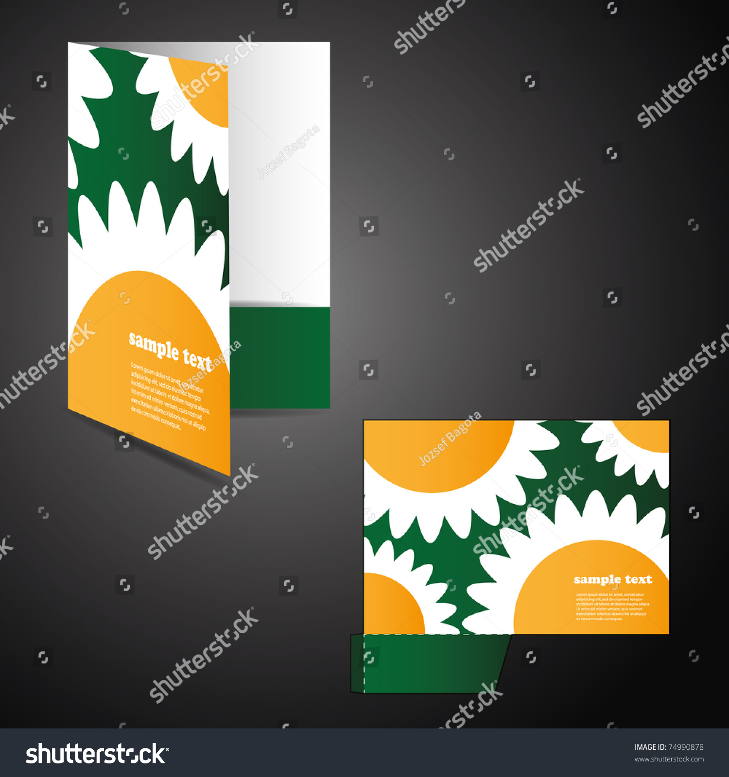 Corporate Folder Die Cut Design Stock Vector (Royalty Free) 74990878