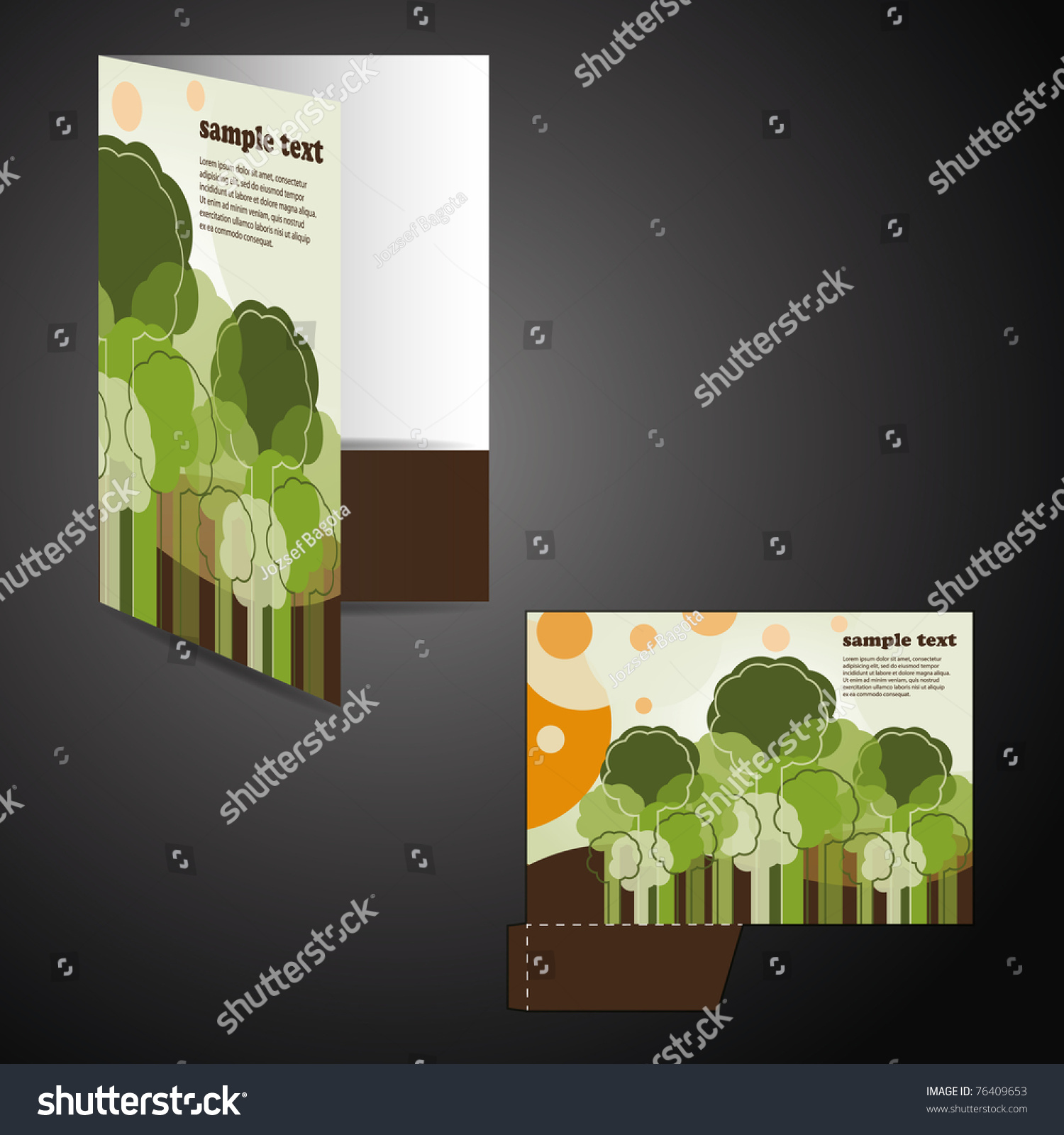 Corporate Folder Die Cut Design Stock Vector (Royalty Free) 76409653