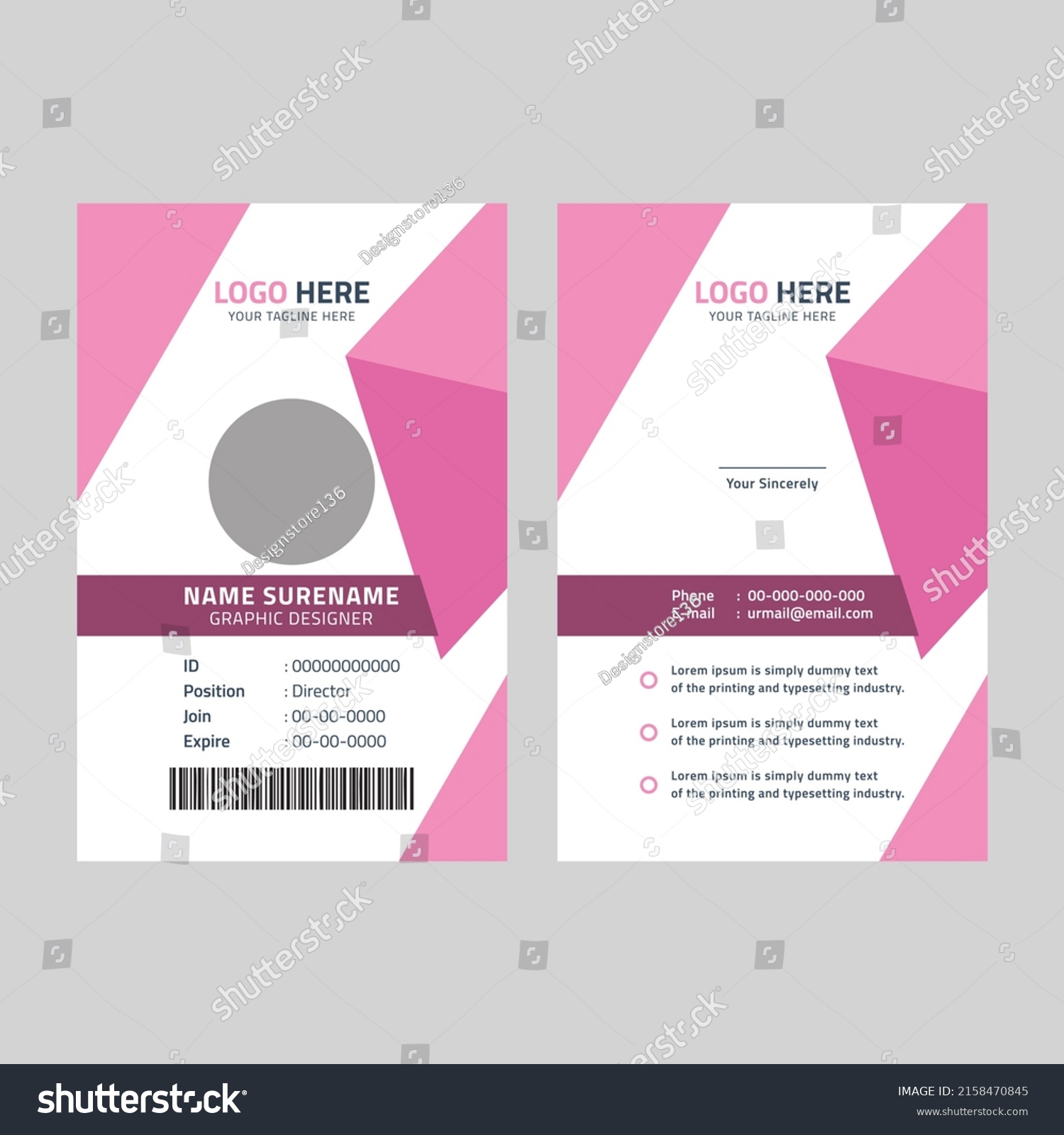 Corporate Id Card Template Layout Stock Vector (Royalty Free ...