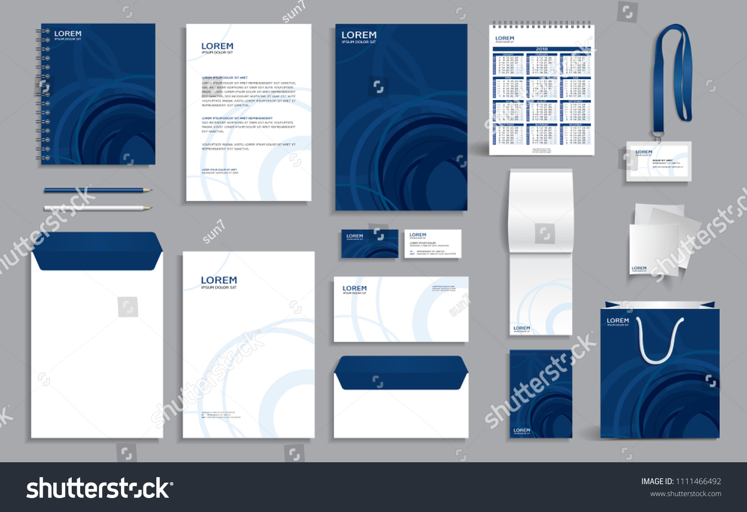 Corporate Identity Design Template Abstract Blue Stock Vector (Royalty ...