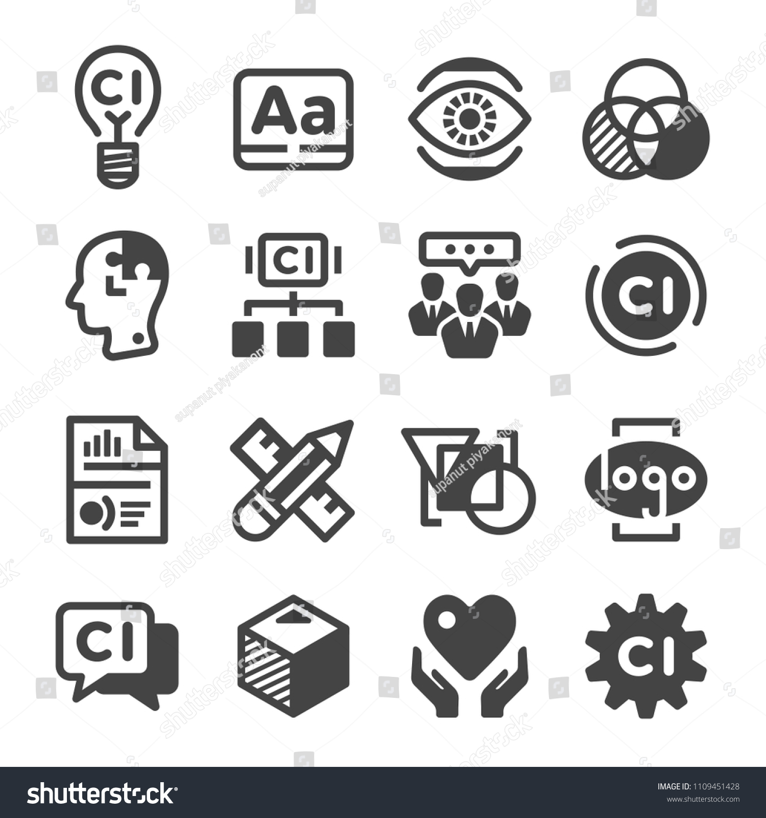 Corporate Identity Icon Set Stock Vector (Royalty Free) 1109451428 ...