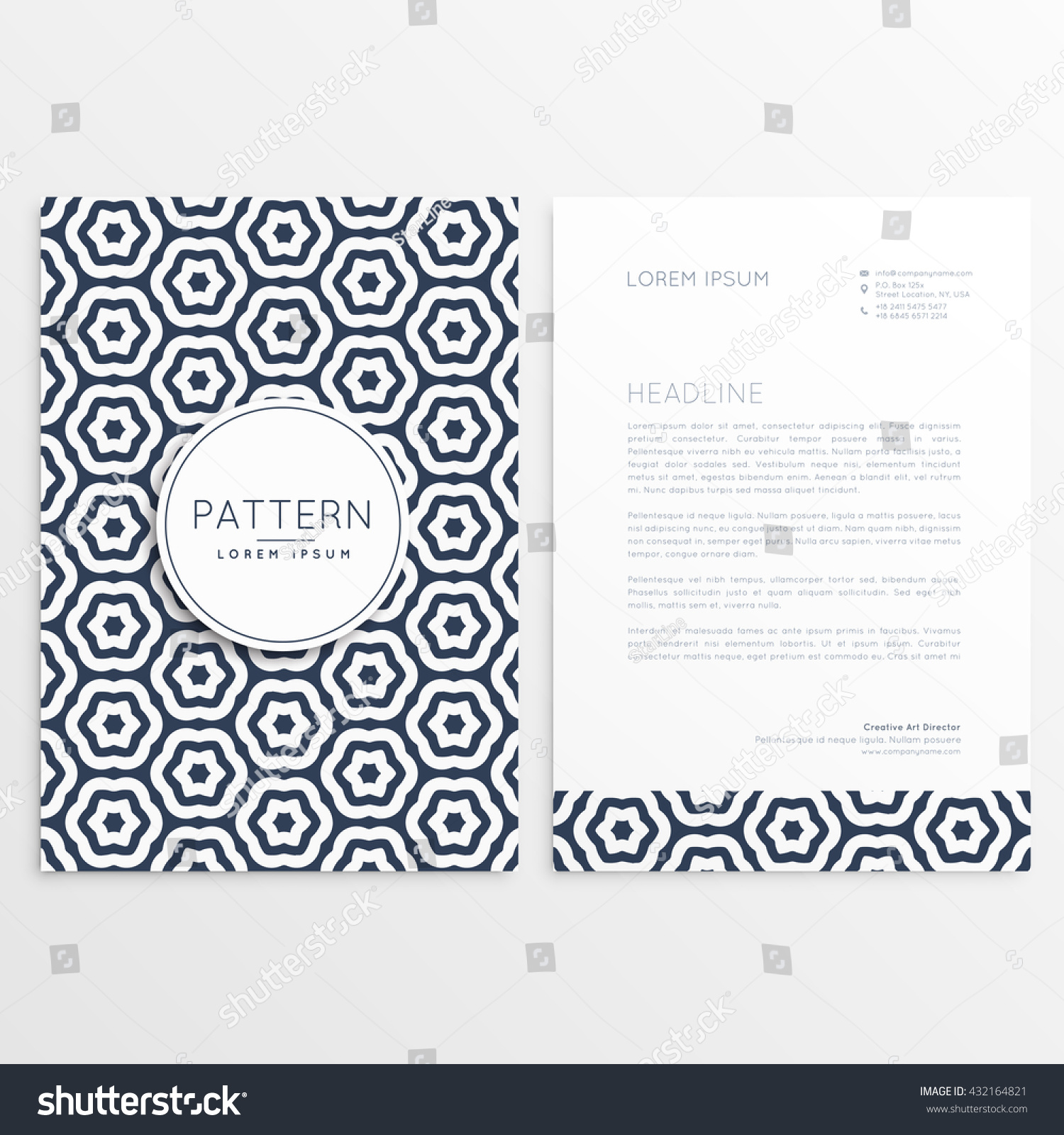 Corporate Letterhead Template Pattern Shape Stock Vector (Royalty Free ...