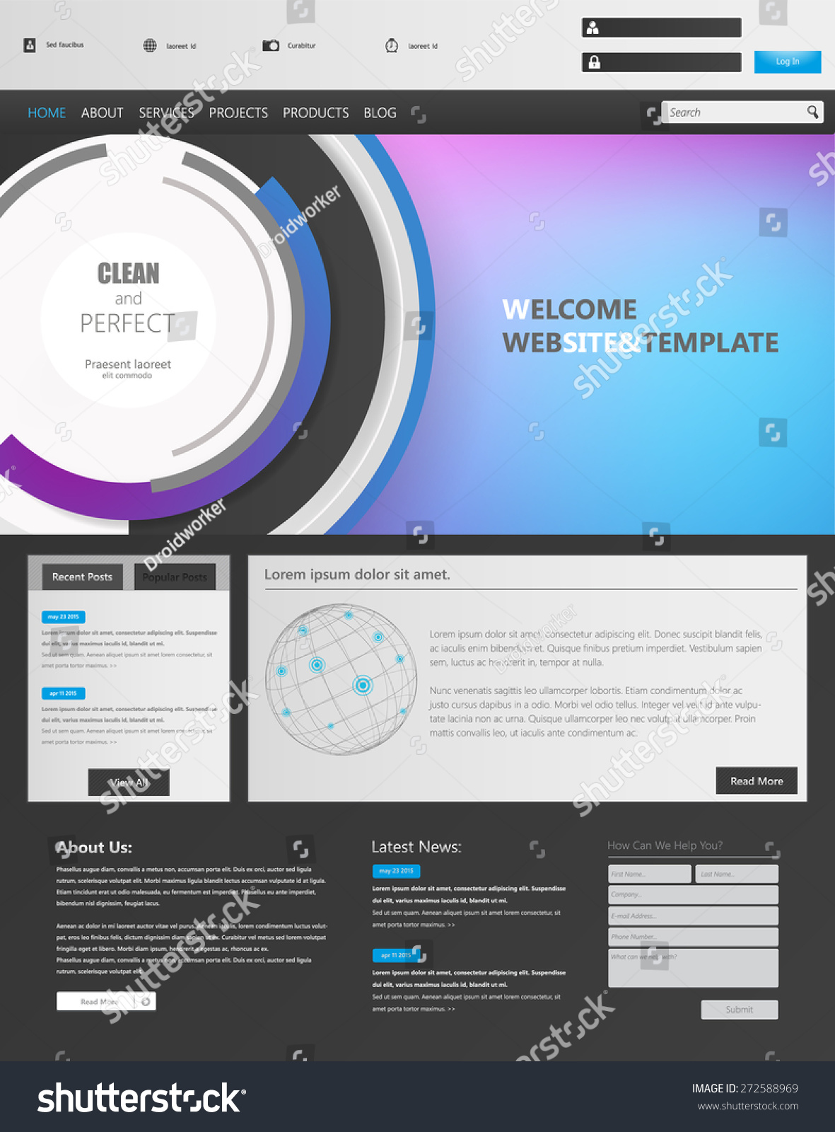 Corporate Website Template Design Vector Eps Stock Vector (Royalty Free ...