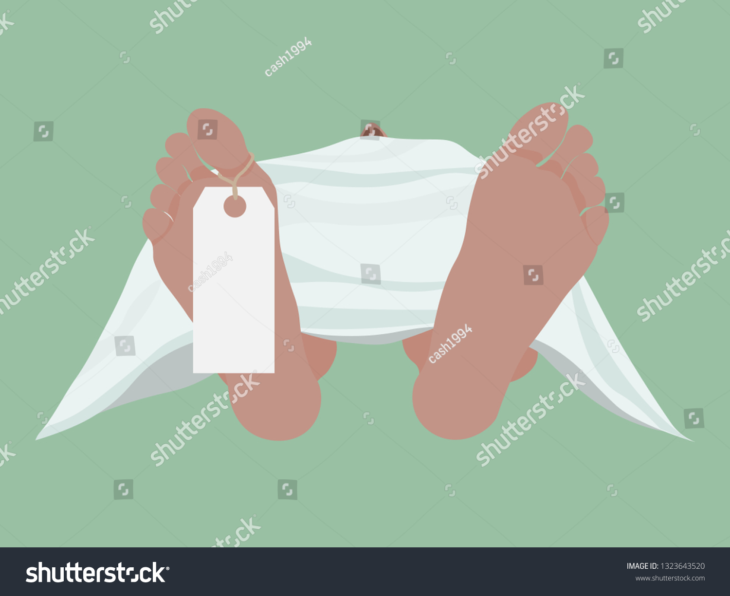 Corpse Morgue Vector Illustration Stock Vector (Royalty Free) 1323643520