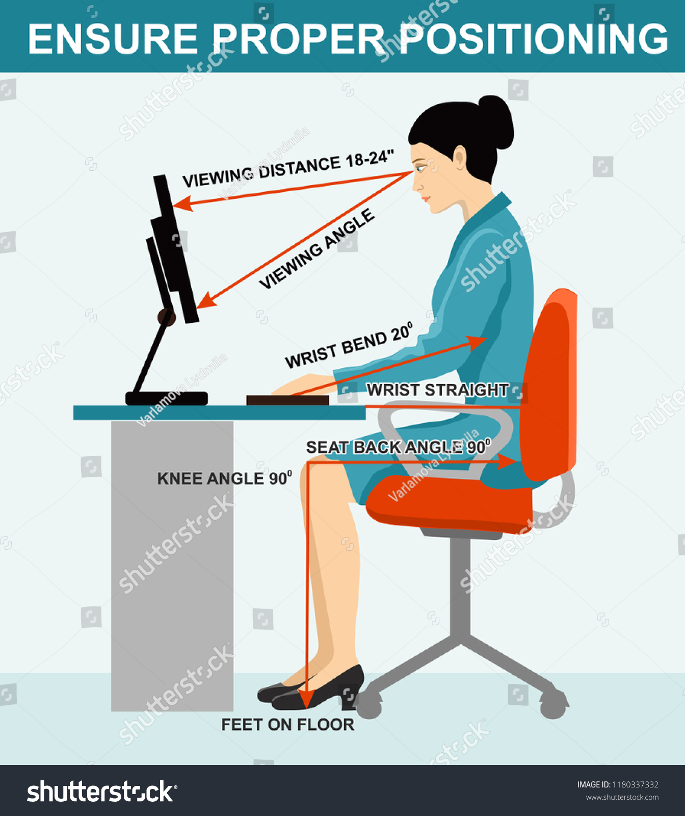 Correct Back Sitting Position Vector Illustration Stock Vector (Royalty ... Correct Back Sitting Position Vector Illustration Stock Vector (Royalty ...