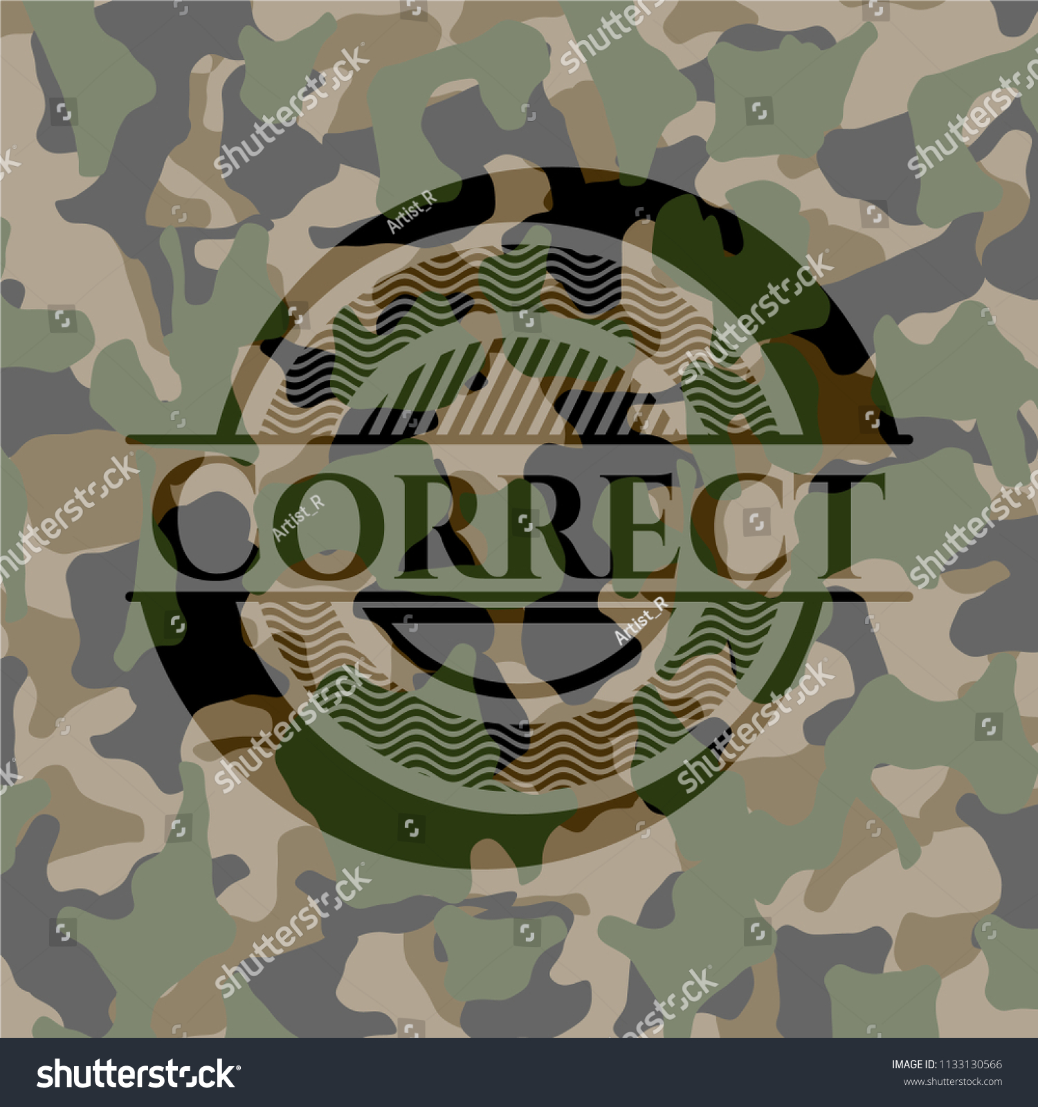 Correct Camouflage Emblem Stock Vector (Royalty Free) 1133130566 ...