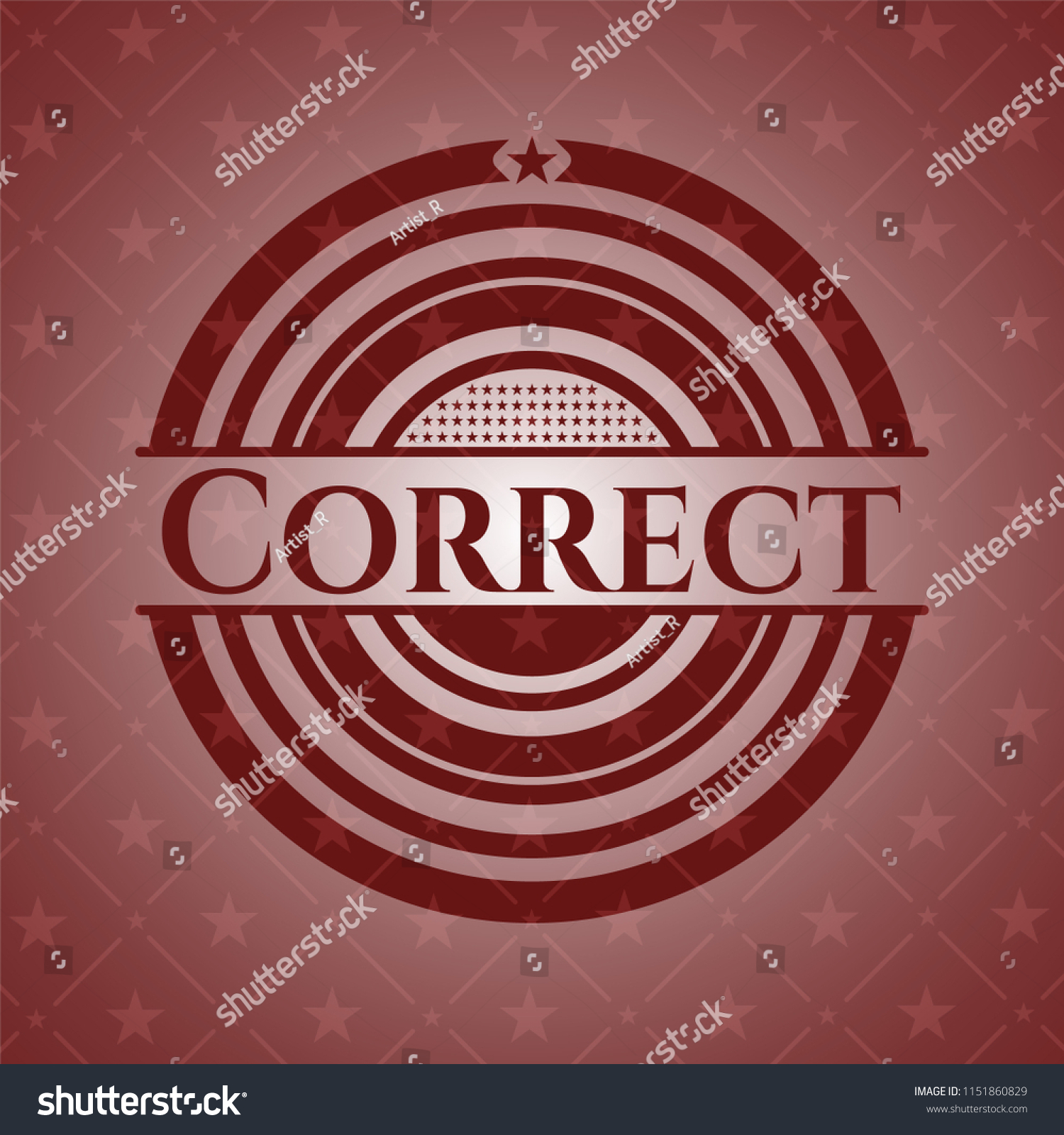 Correct Retro Style Red Emblem Stock Vector (Royalty Free) 1151860829 ...