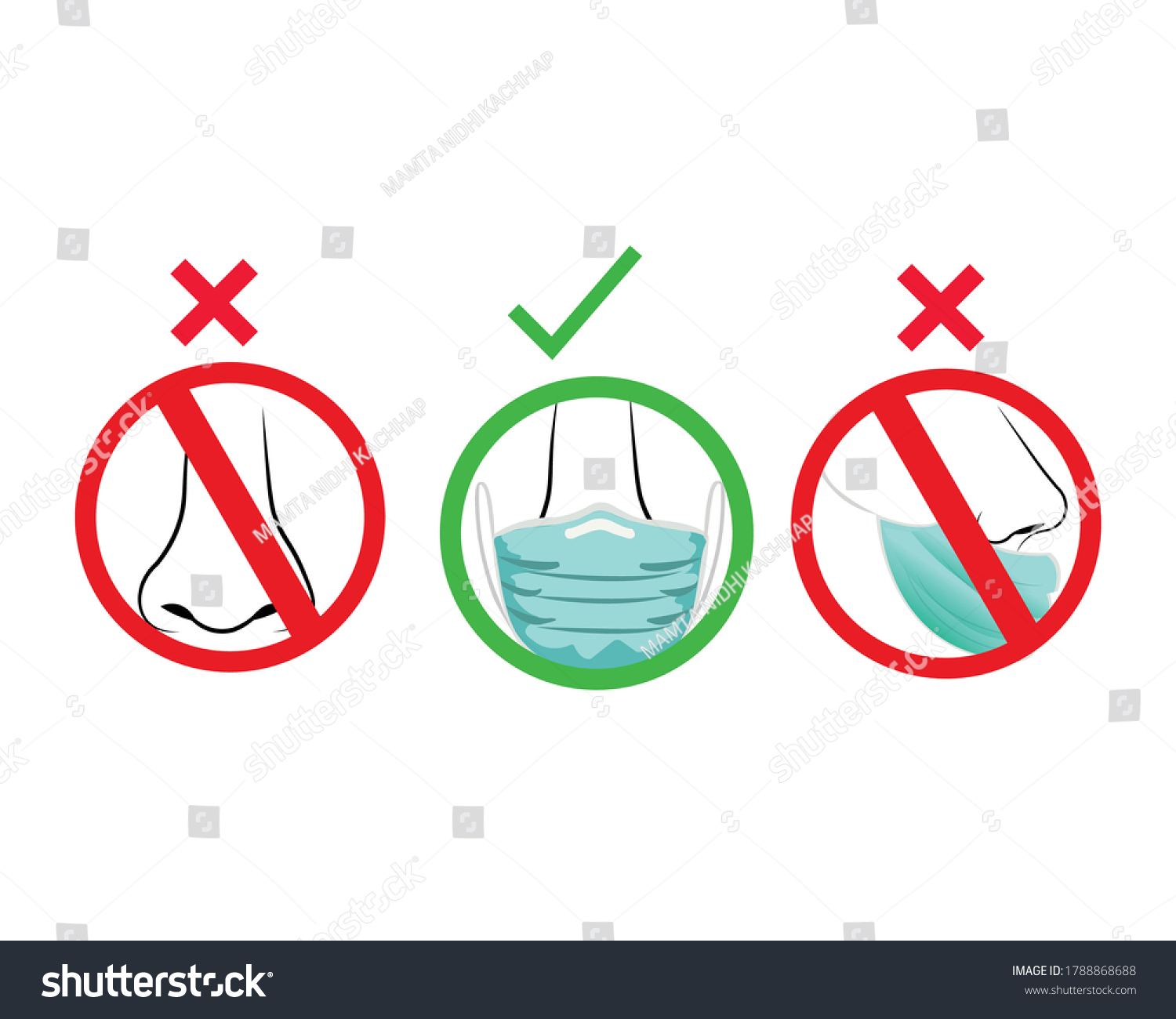 Correct Way Wear Mask Safety Measures Stock Vector (Royalty Free ... Correct Way Wear Mask Safety Measures Stock Vector (Royalty Free ...