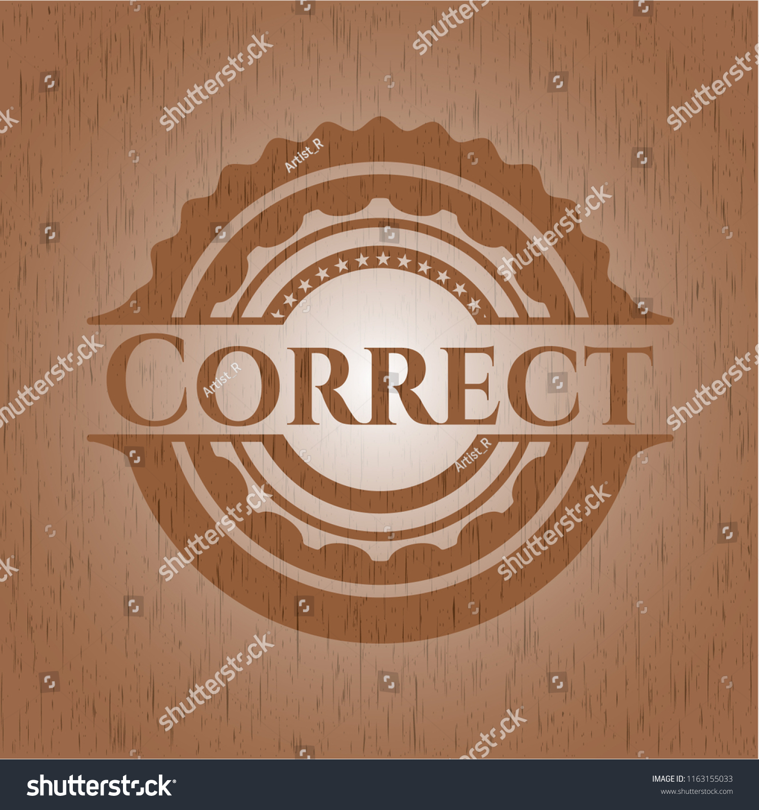Correct Wood Emblem Stock Vector (Royalty Free) 1163155033