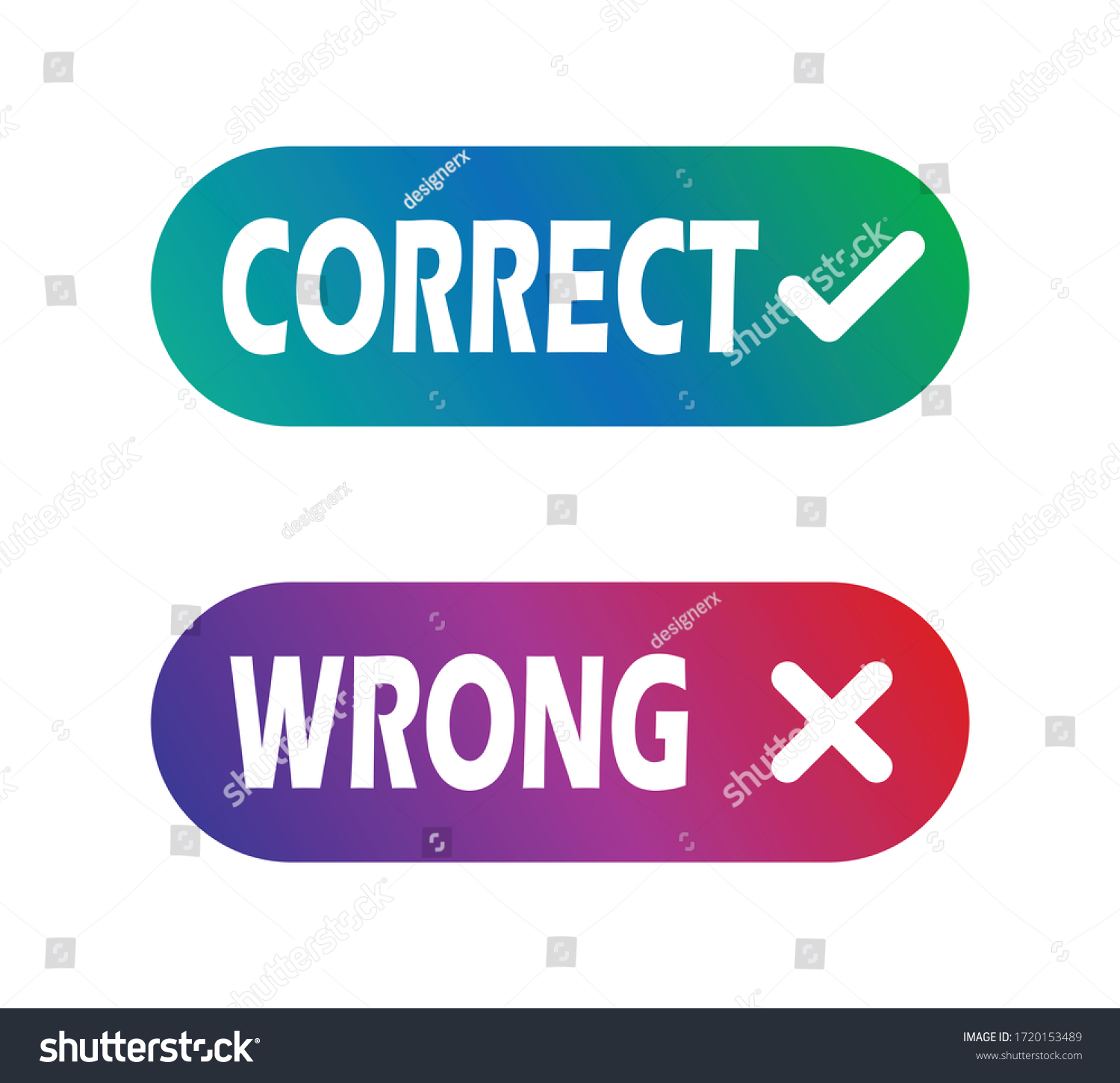 Correct Wrong Buton Set Ideas Design Stock Vector (Royalty Free ...