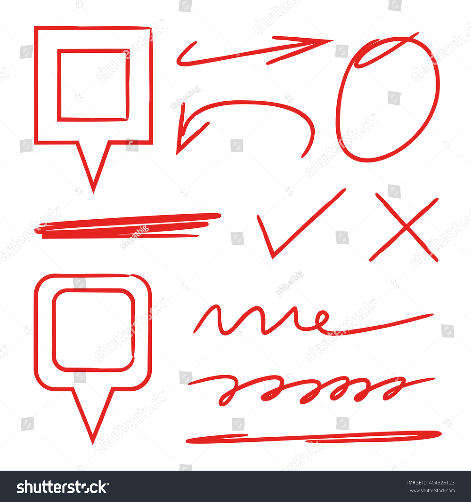 Correction Set Arrows Check Mark Underline Stock Vector (Royalty Free ...