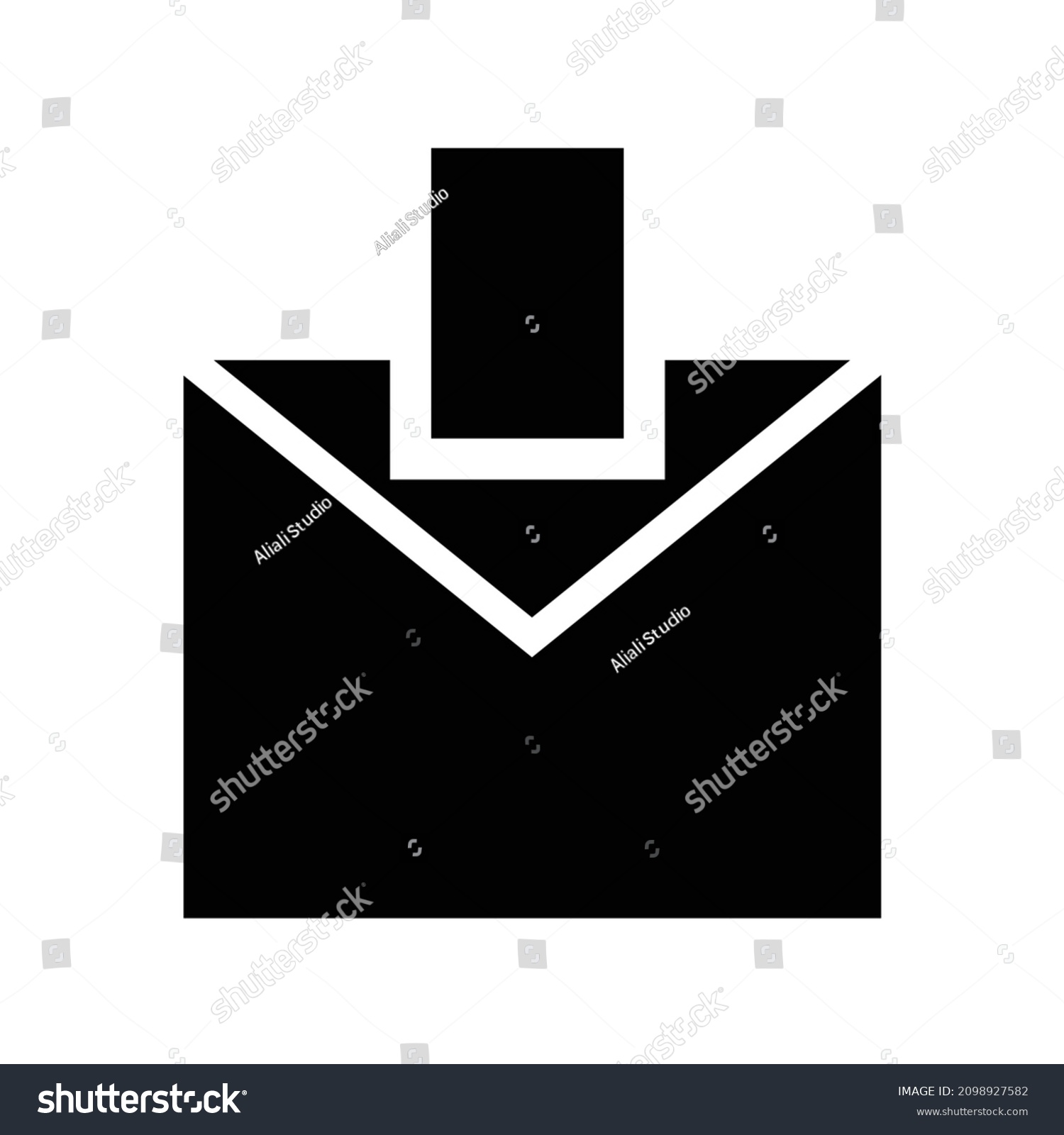 Correspondence Icon Black Solid Logo Icon Stock Vector (Royalty Free ...