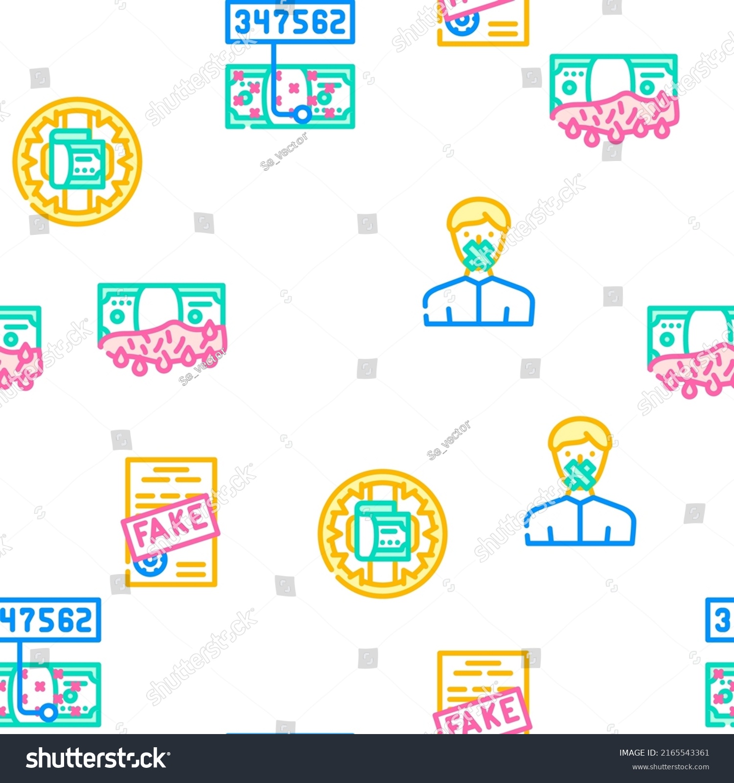 Corruption Problem Vector Seamless Pattern Color Stock Vector (Royalty ...