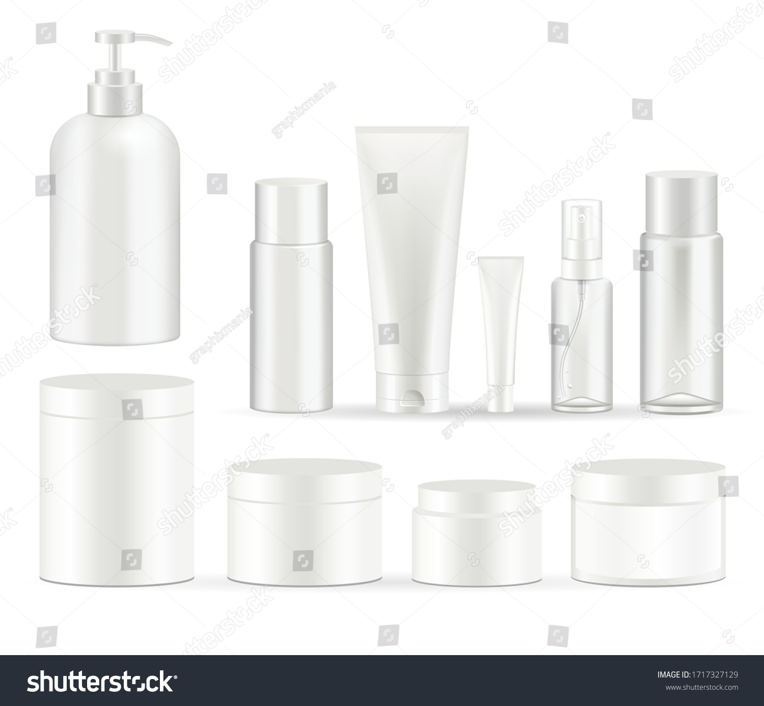 Cosmetic Bottles Packaging Set Vector Illustrations: เวกเตอร์สต็อก ...