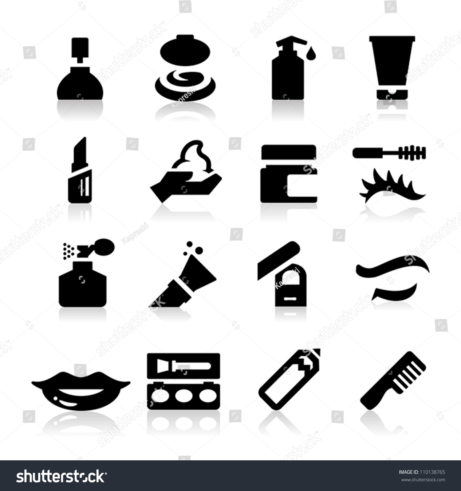 Iconos cosméticos: vector de stock (libre de regalías) 110138765 ...