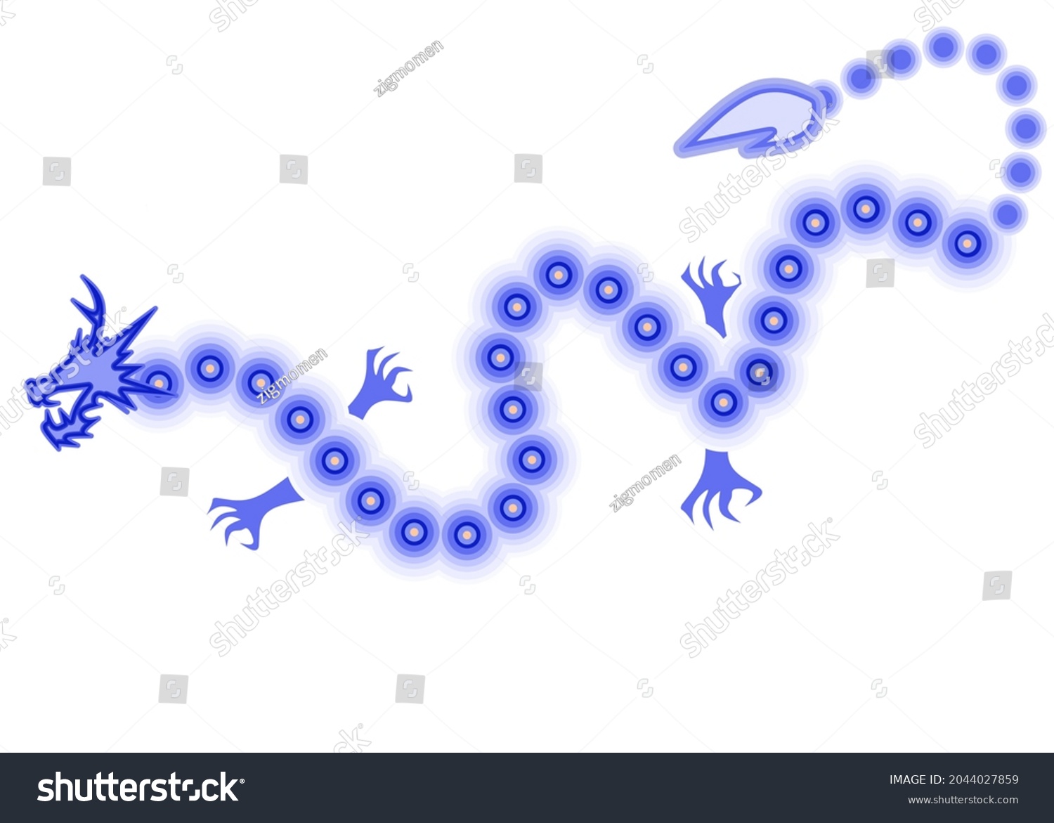 Cosmic Iris Blue Color Dragon Vector Stock Vector (Royalty Free ...