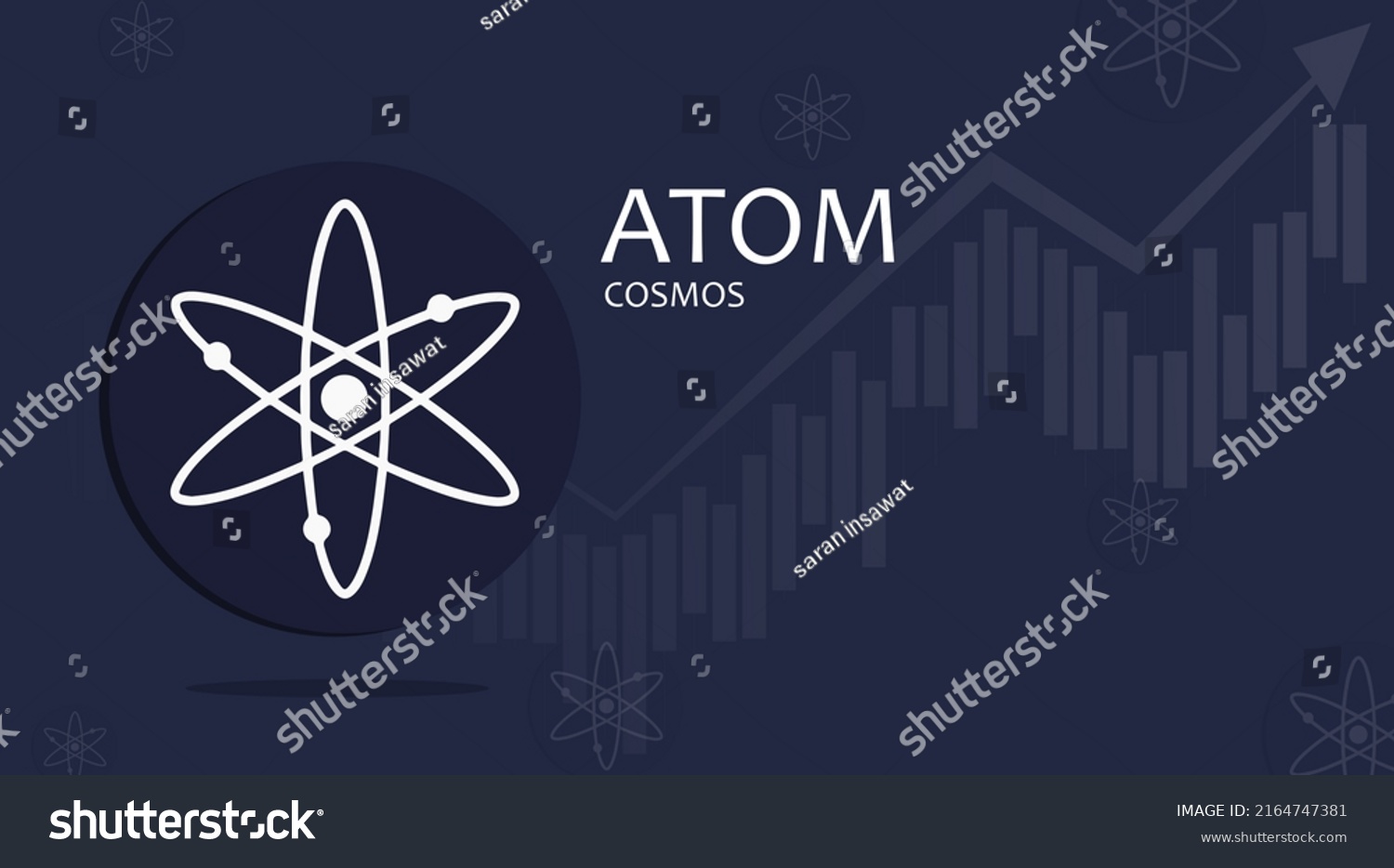 Cosmos Atom Chart Background Concept Cryptocurrency Stock Vector ...